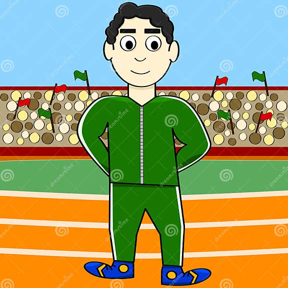 Cartoon athlete stock vector. Illustration of male, athlete - 27559339
