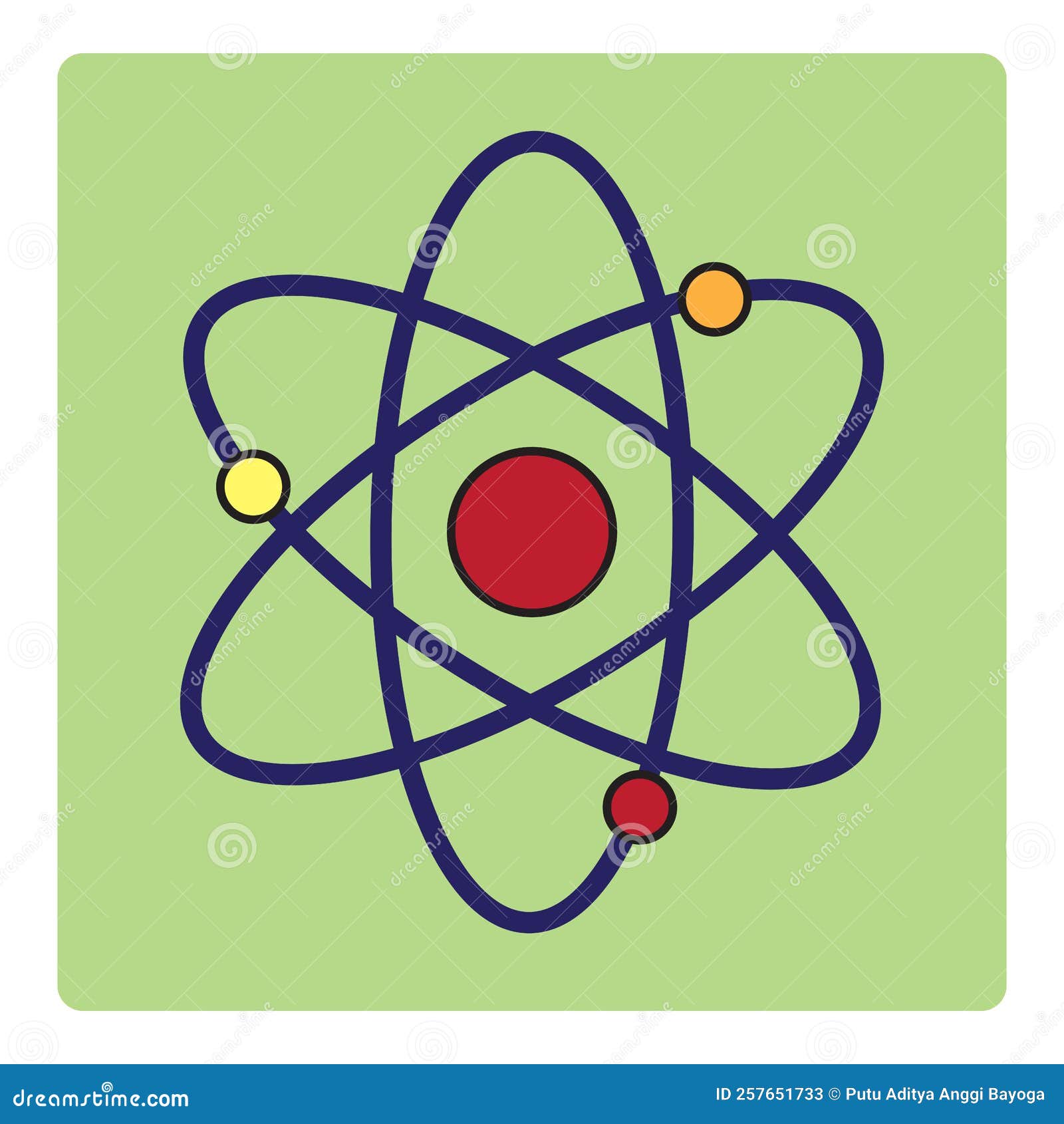 Cartoon atom stock vector. Illustration of simple, flat - 257651733