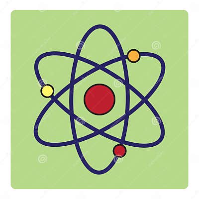 Cartoon atom stock vector. Illustration of simple, flat - 257651733