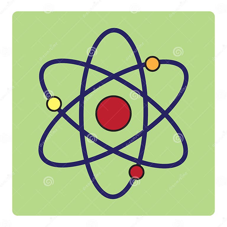 Cartoon atom stock vector. Illustration of simple, flat - 257651733