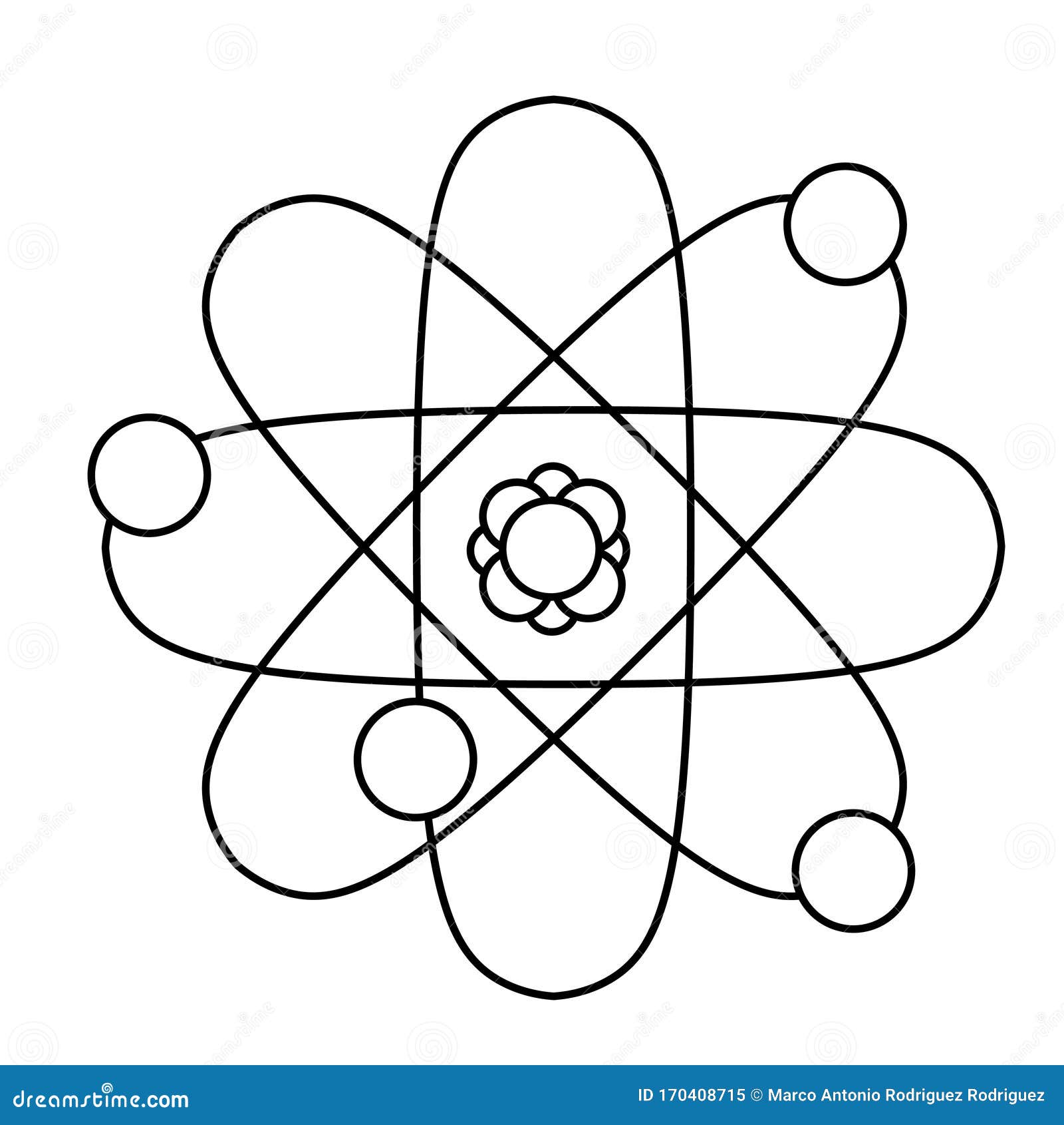 Cartoon Atom Isolated on White Background Stock Illustration ...
