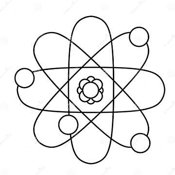 Cartoon Atom Isolated on White Background Stock Illustration ...