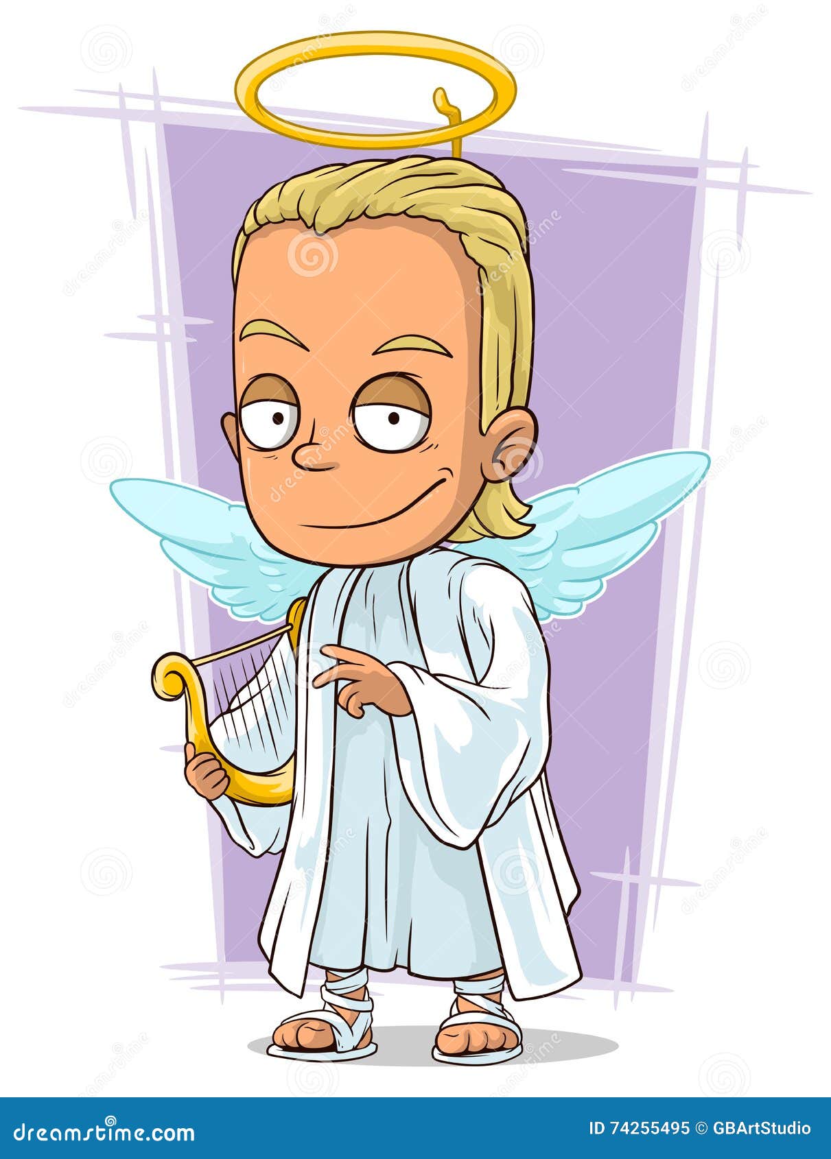 Cartoon Attractive Young Blond Angel Stock Vector - Illustration of ...