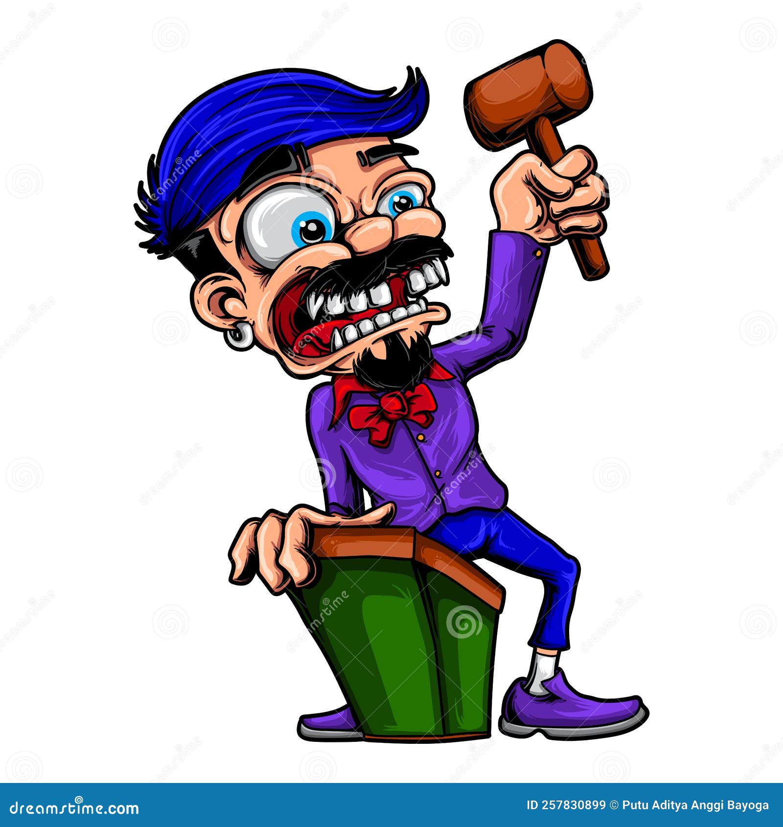 Cartoon auction manager stock vector. Illustration of artwork - 257830899