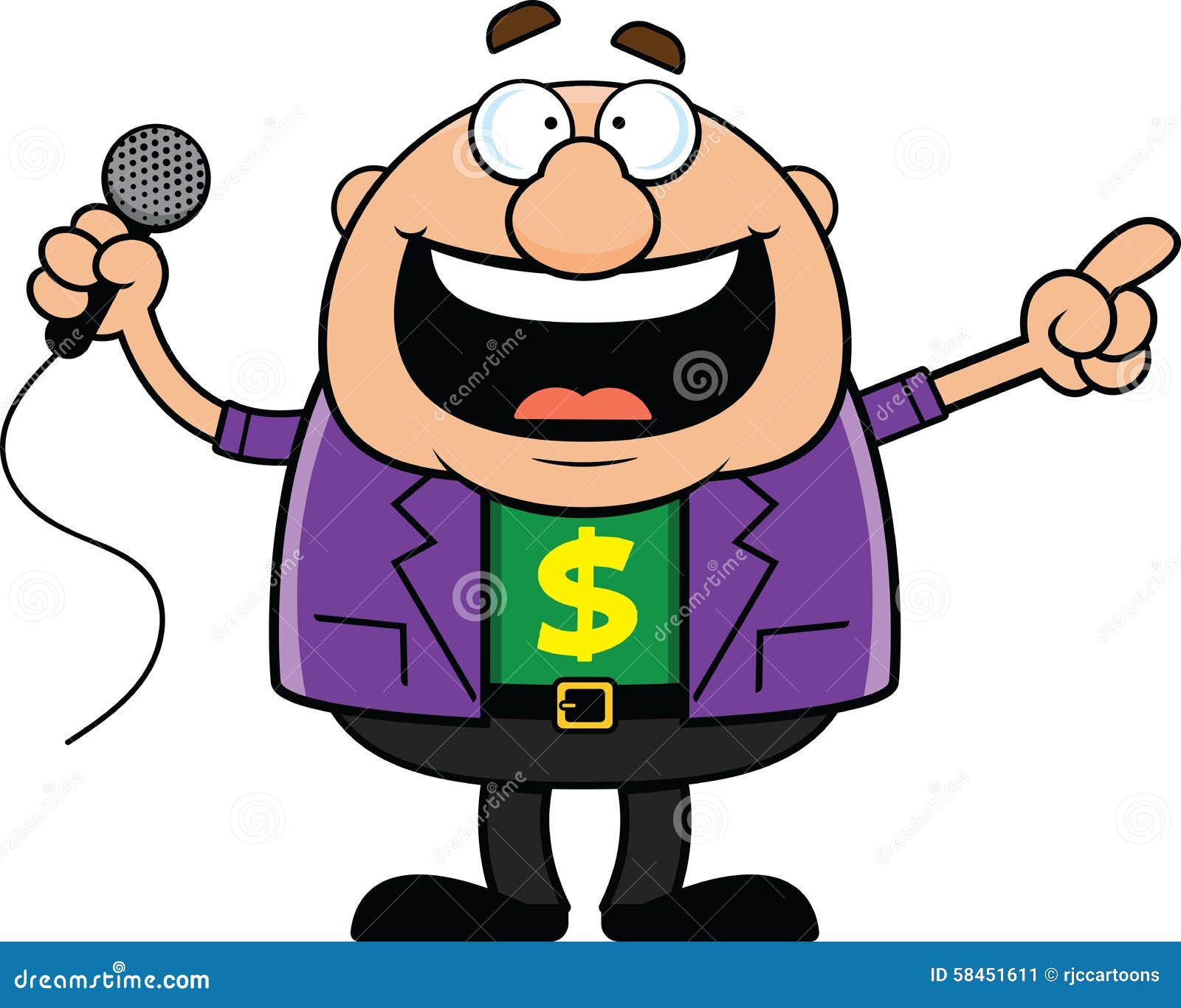 Cartoon Auctioneer Happy stock vector. Illustration of suit - 58451611