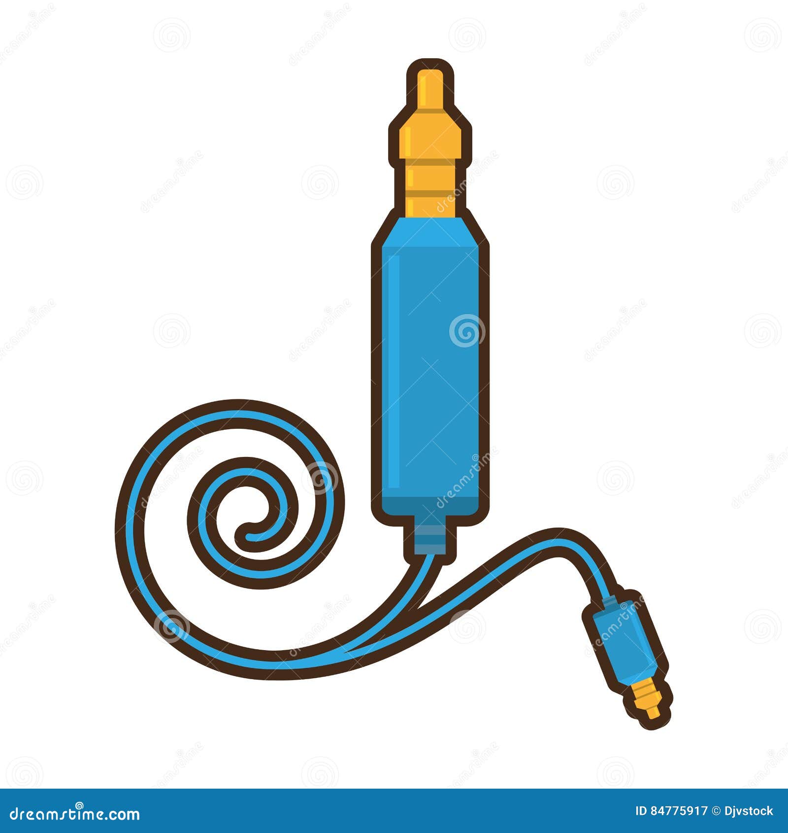 Cartoon Audio Cable Plug Wire Connect Stock Vector - Illustration of ...