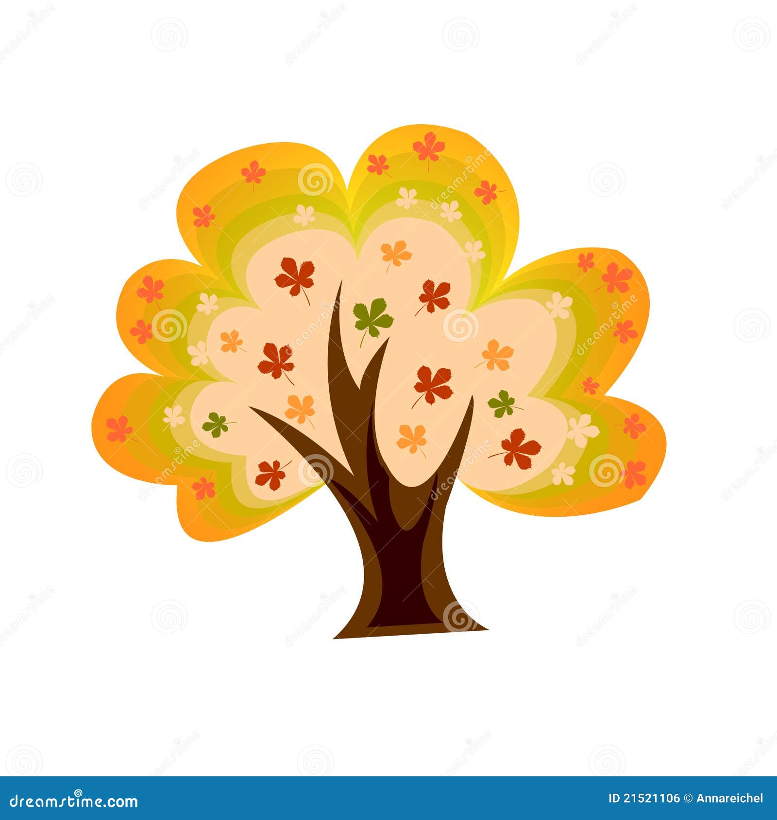 Cartoon Autumn Chestnut Tree Stock Vector - Illustration of autumn ...
