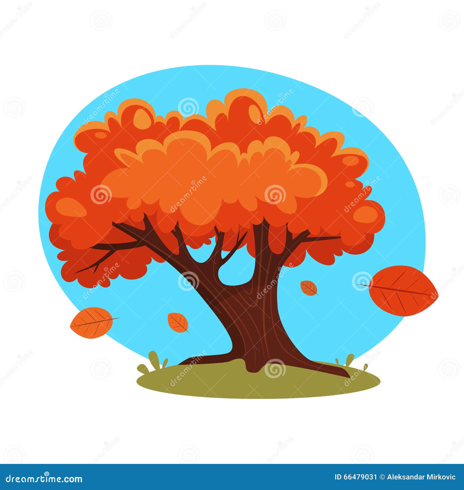 Cartoon Autumn Tree stock vector. Illustration of foliage - 66479031