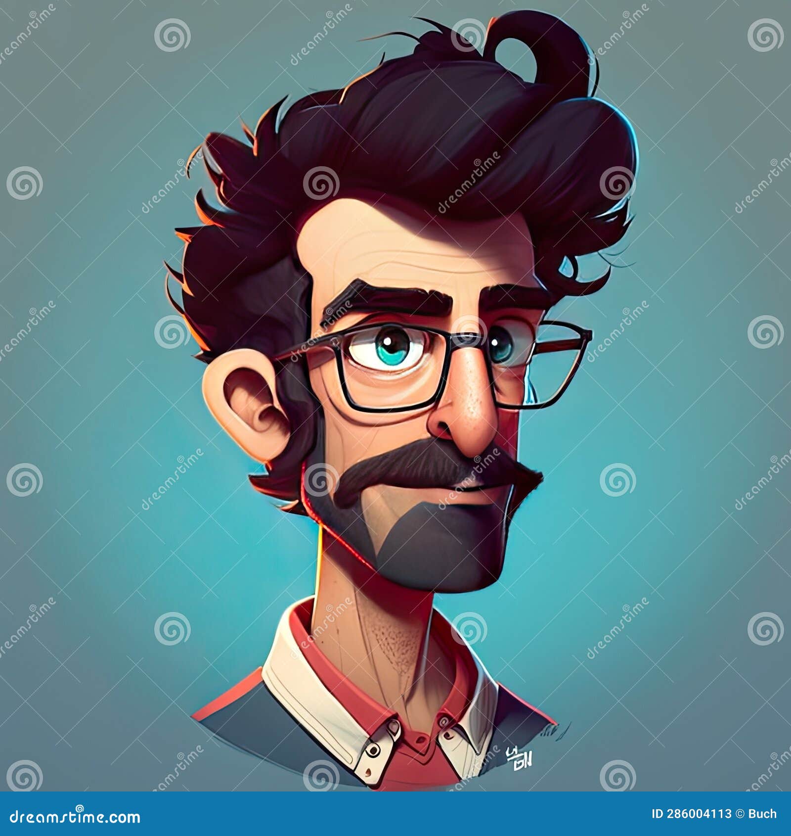 Cartoon Avatar of Designer Ai Generated Programmer Stock Illustration ...