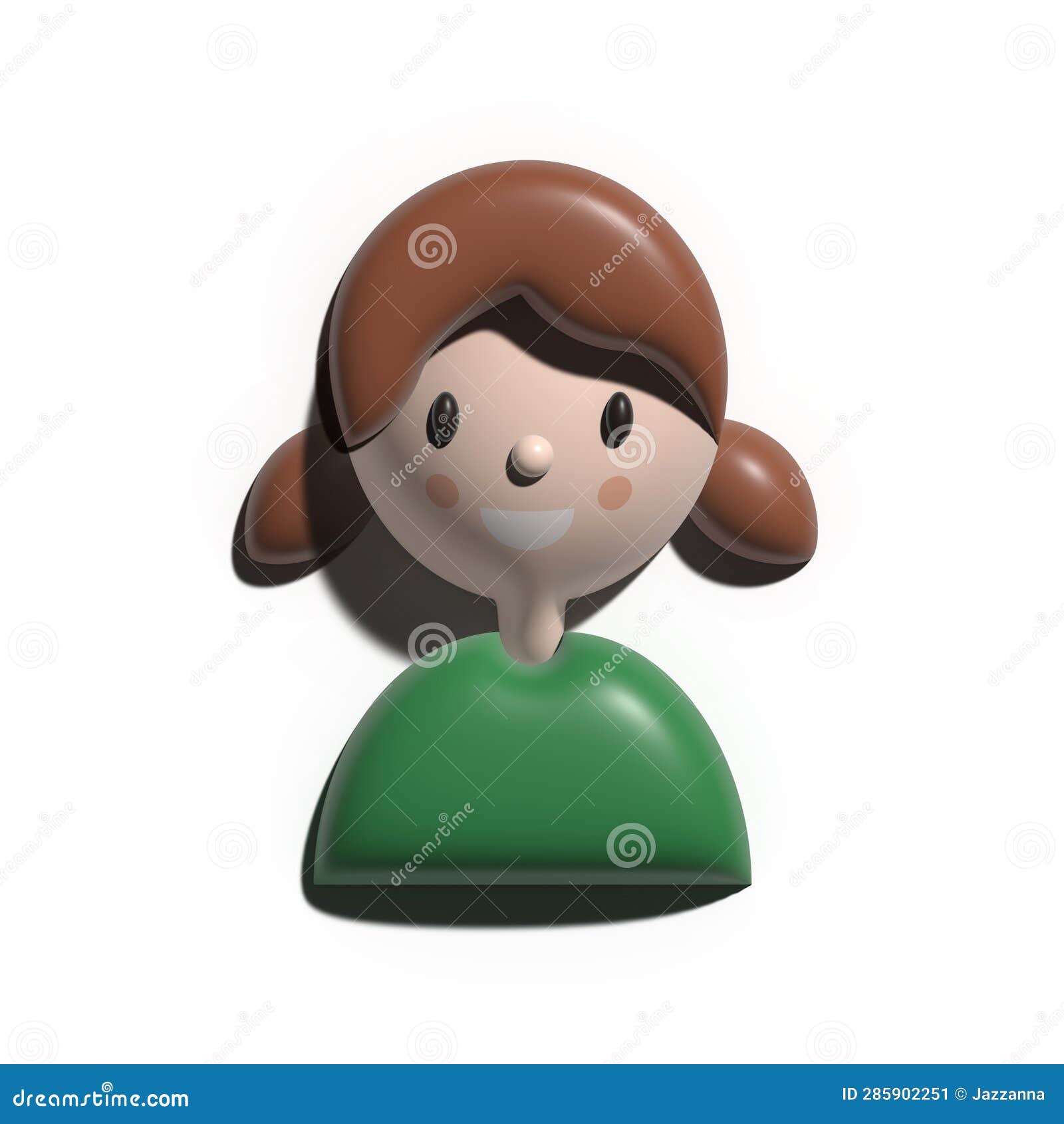 Cartoon Avatar Ginger Girl 3D Rendering Stock Image - Illustration of ...