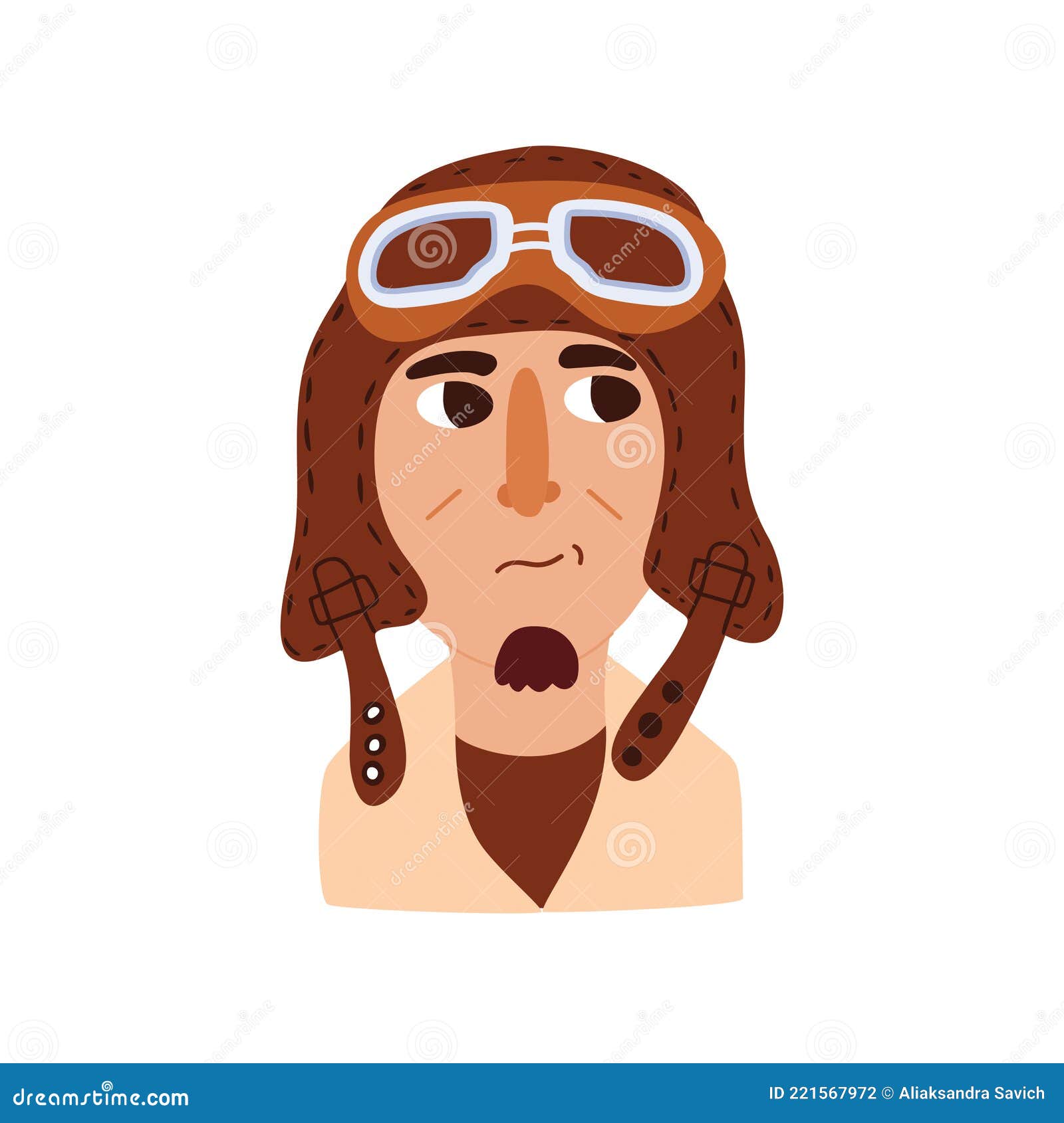 Cartoon Aviator, Pilot in Doodle Style Stock Vector - Illustration of ...