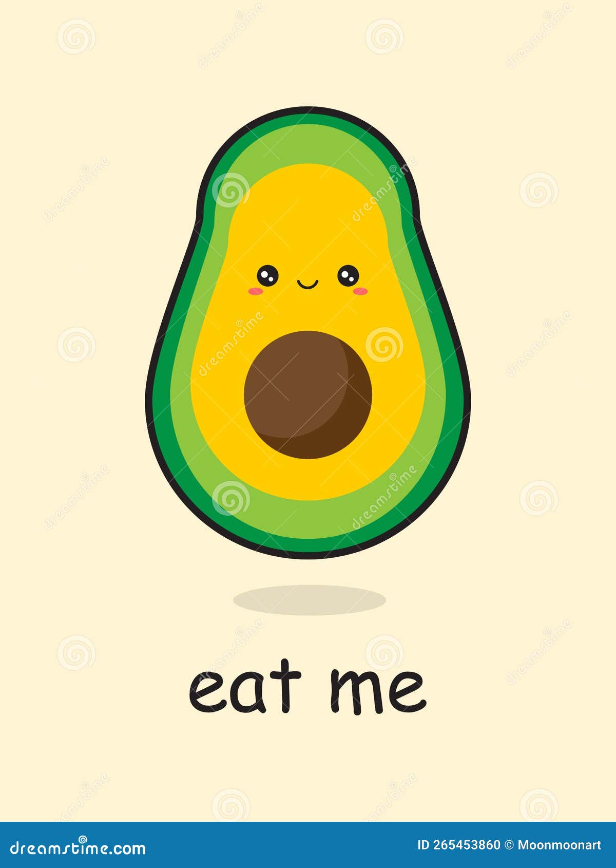 Cartoon Avocado Postcard Eat Me. Vector Illustration. Stock Vector ...