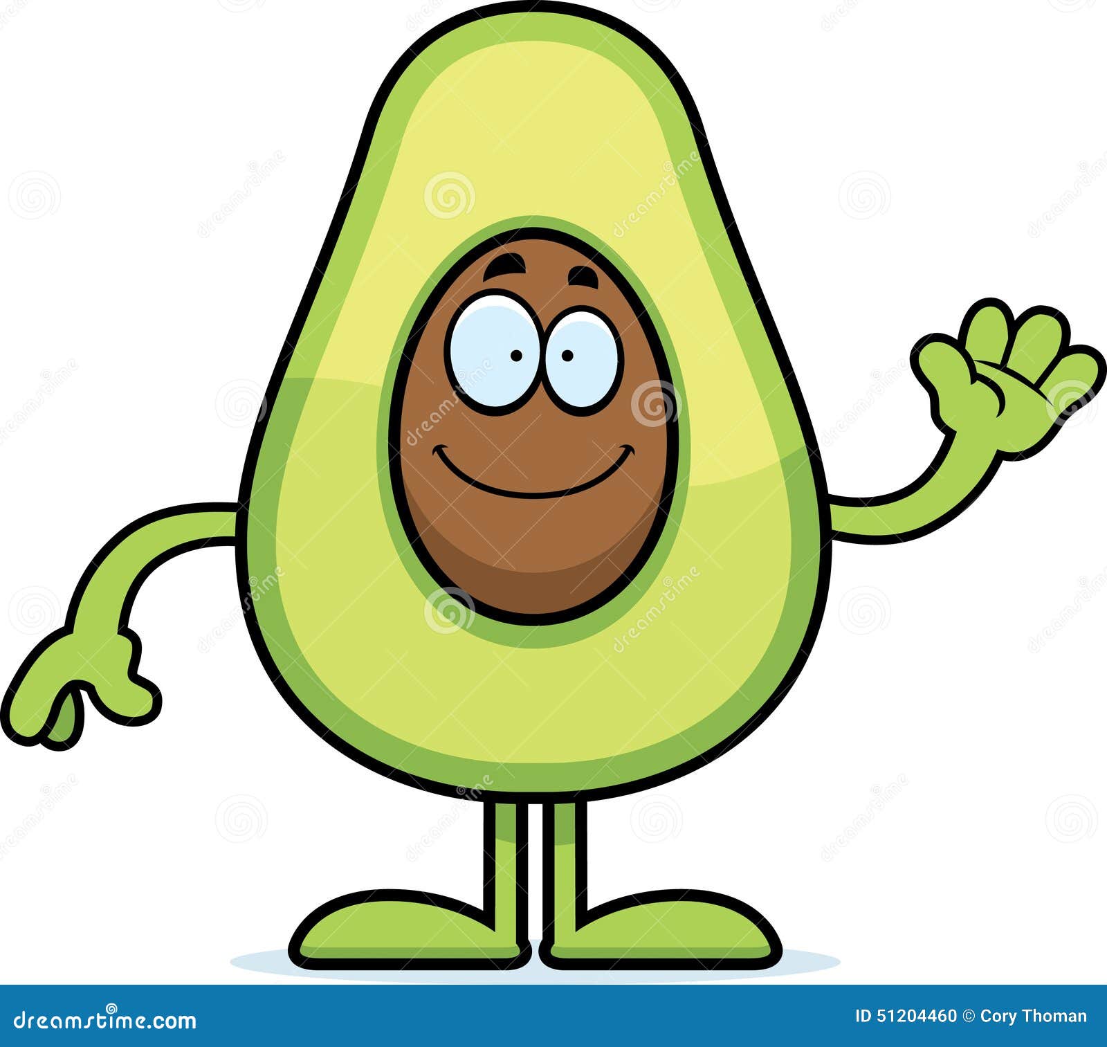 Cartoon Avocado Waving Stock Vector - Image: 51204460