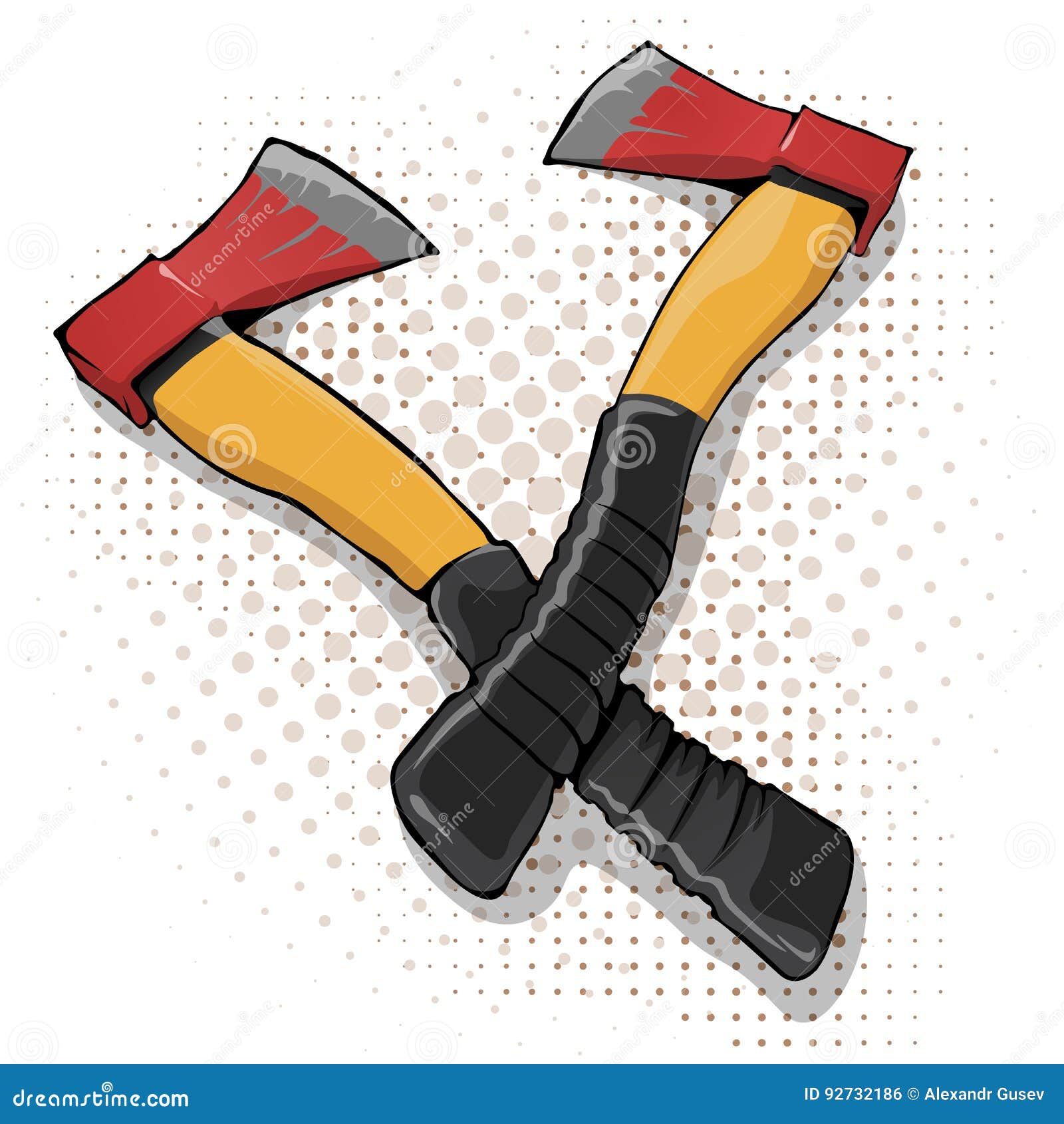 Cartoon Axe Icon with Yellow Handle. Stock Vector - Illustration of ...
