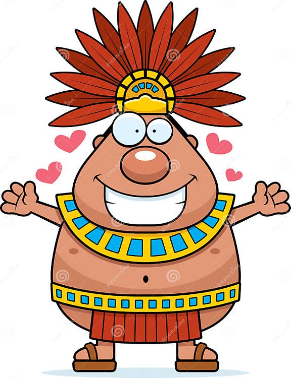 Cartoon Aztec King Hug stock vector. Illustration of person - 51203473
