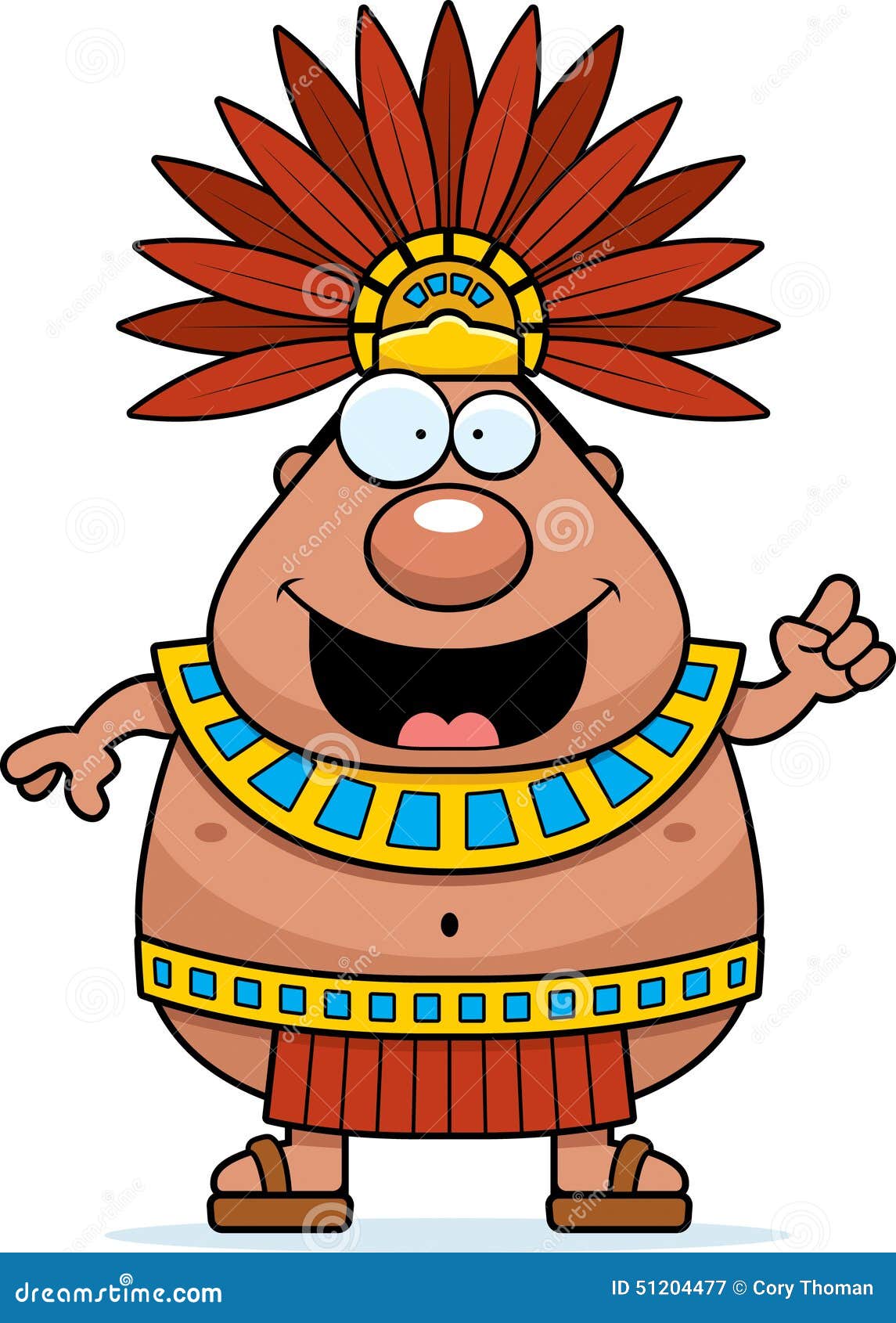 Cartoon Aztec King Idea stock vector. Illustration of happy - 51204477