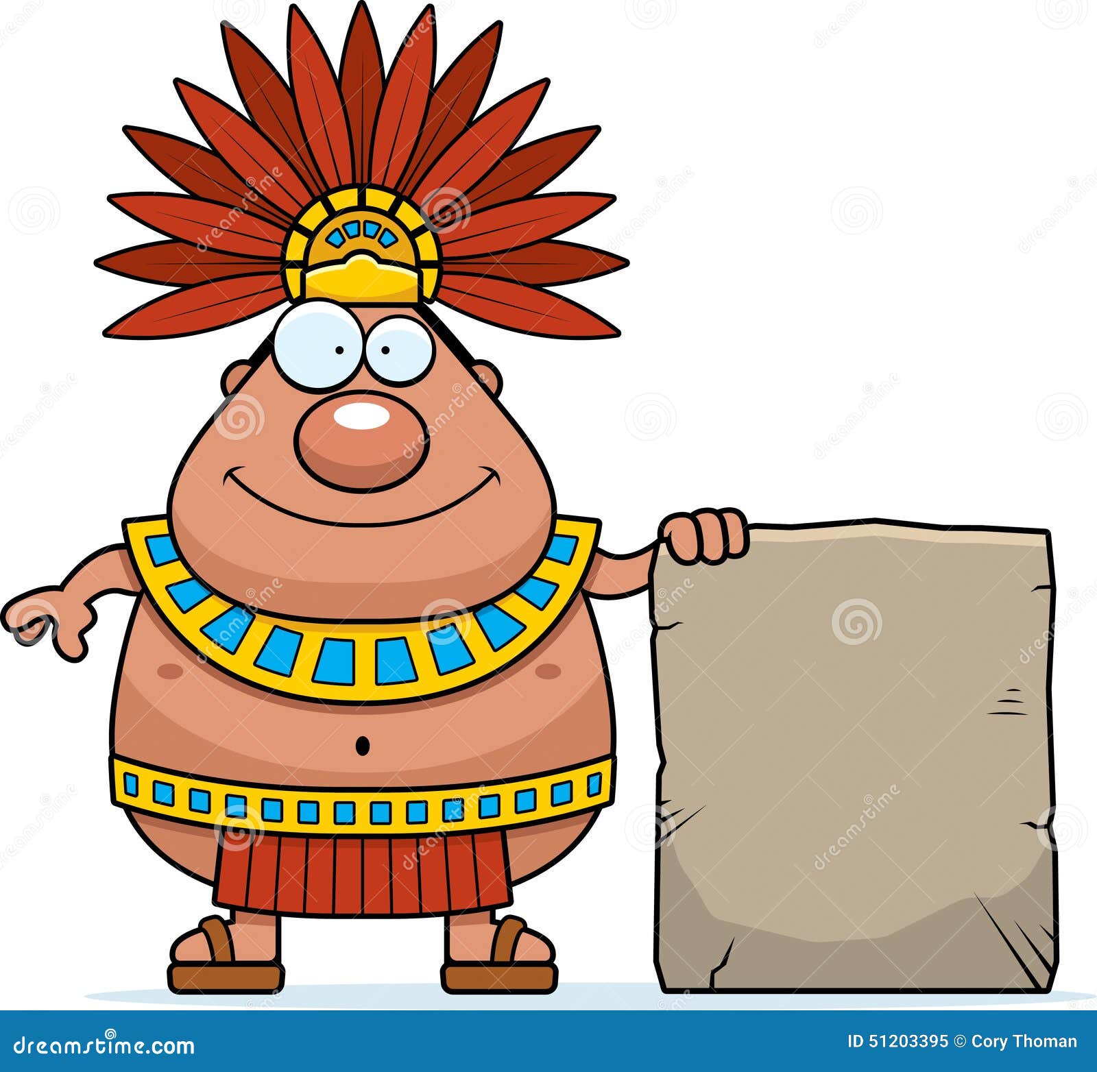 Cartoon Aztec King Sign stock vector. Illustration of incan - 51203395