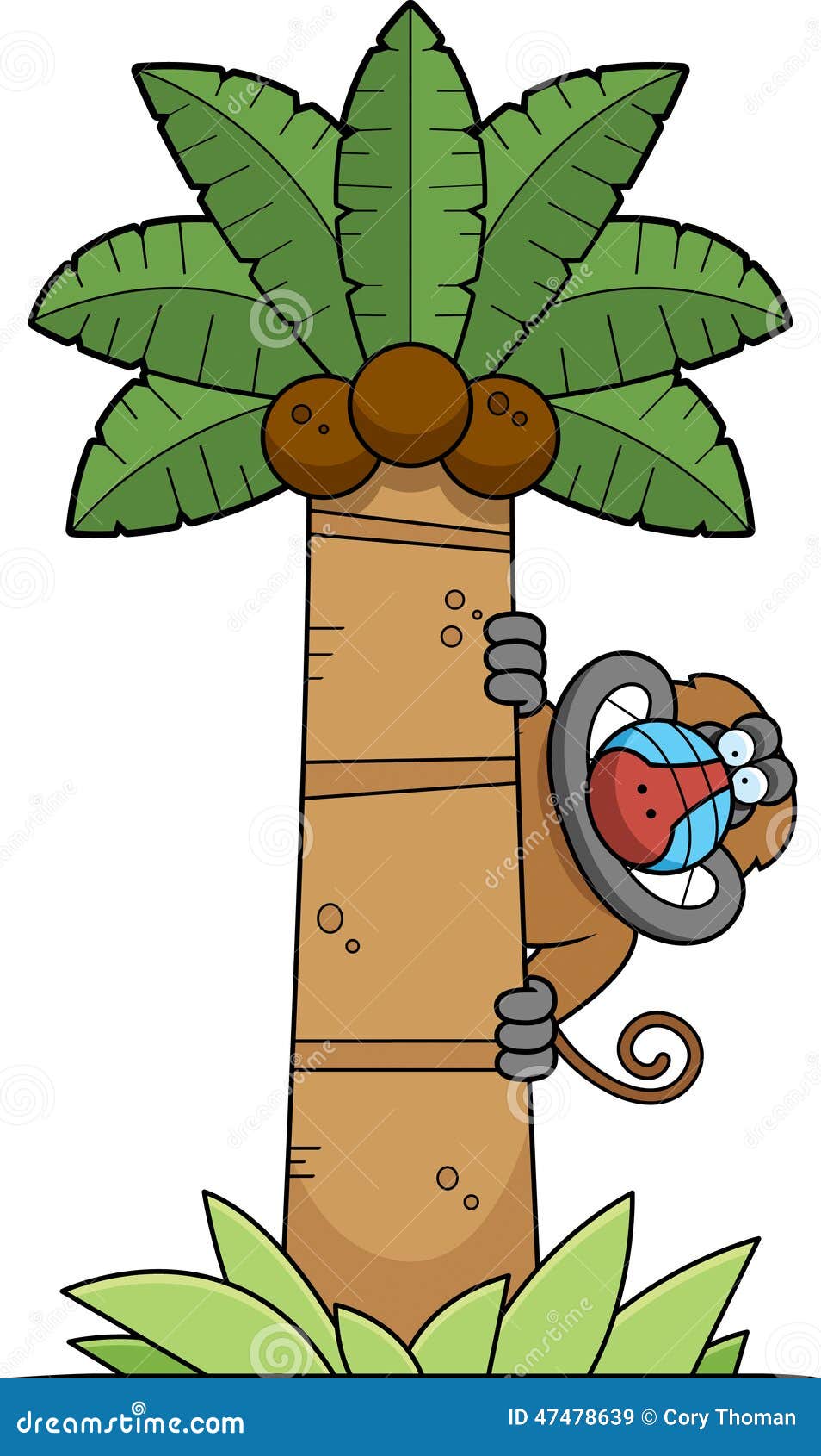 Cartoon Baboon Tree stock vector. Illustration of palm - 47478639