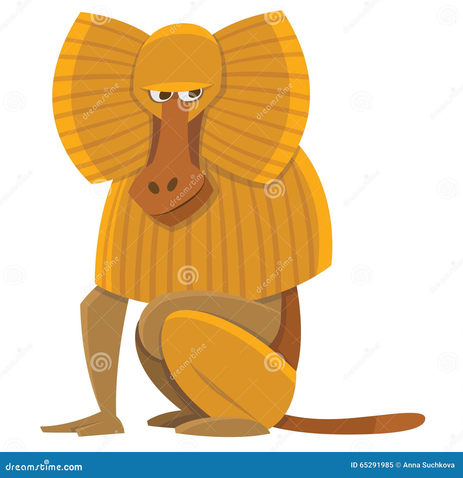 Cartoon Baboon . Vector Illustration Of A Baboon . Drawing Animal For ...