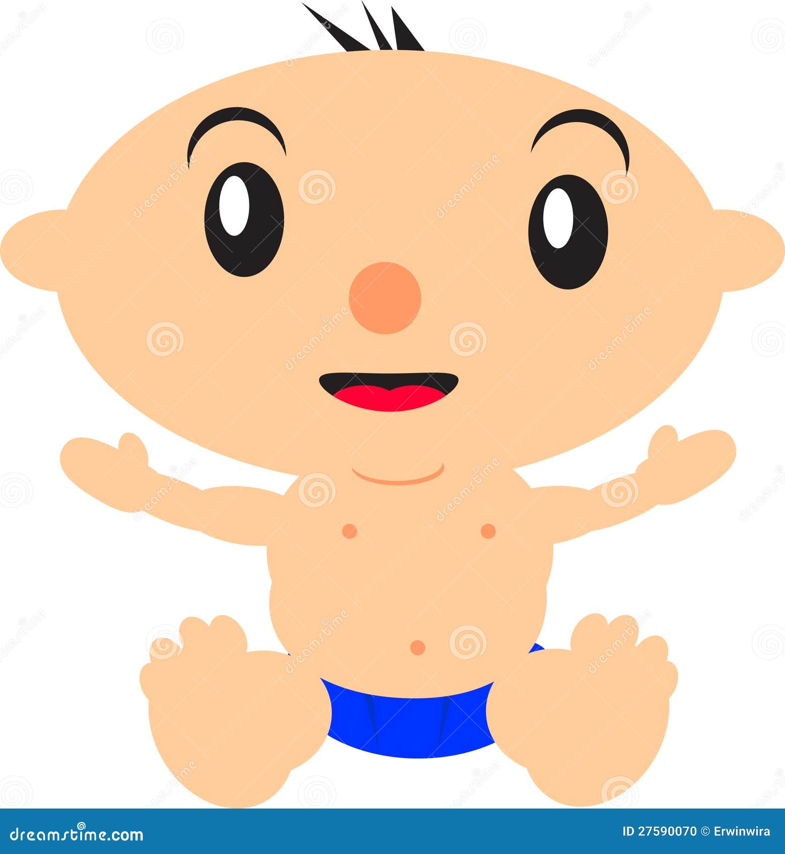 Cartoon baby stock illustration. Illustration of friendly - 27590070
