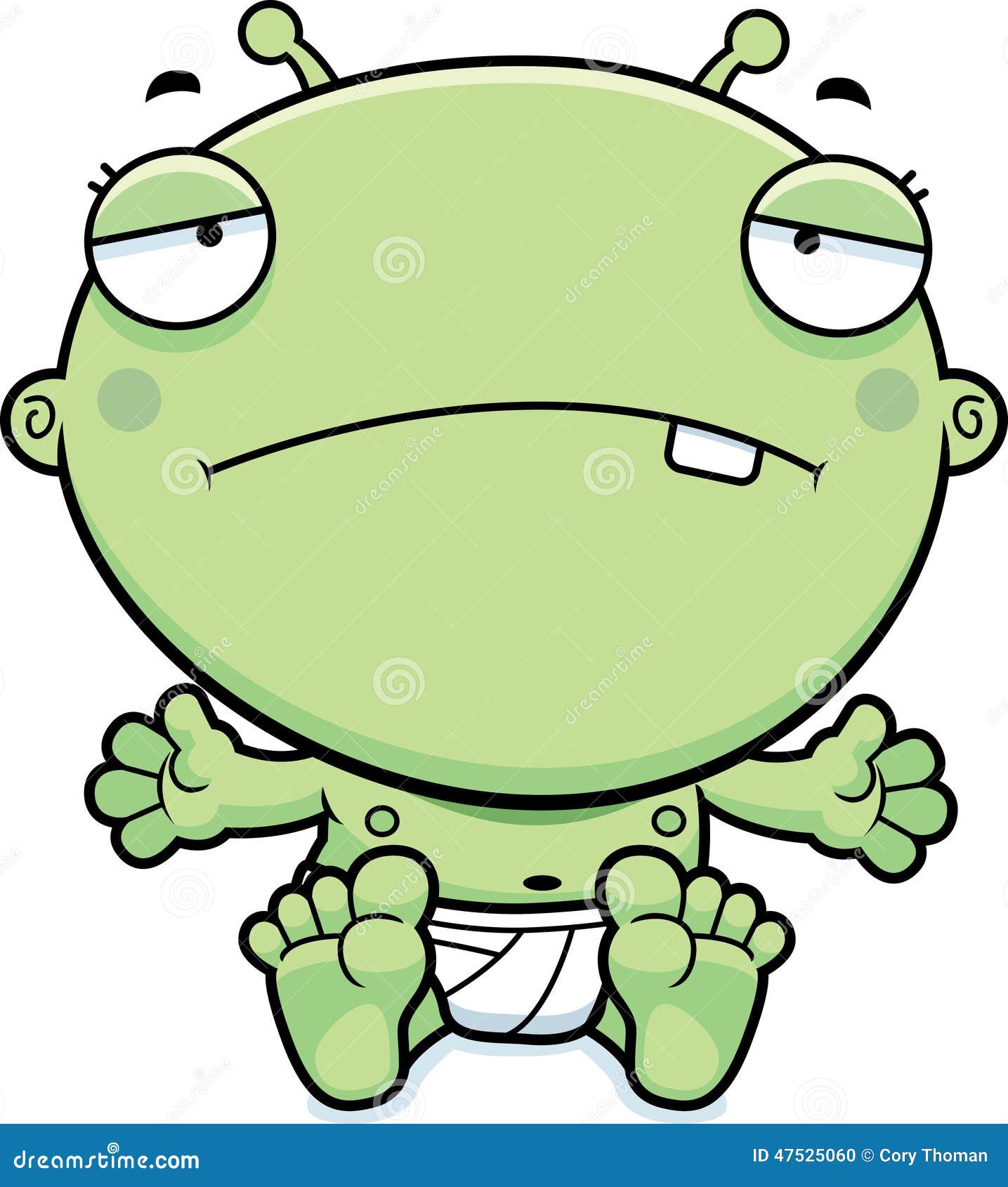 Cartoon Baby Alien Sad stock vector. Illustration of alien - 47525060
