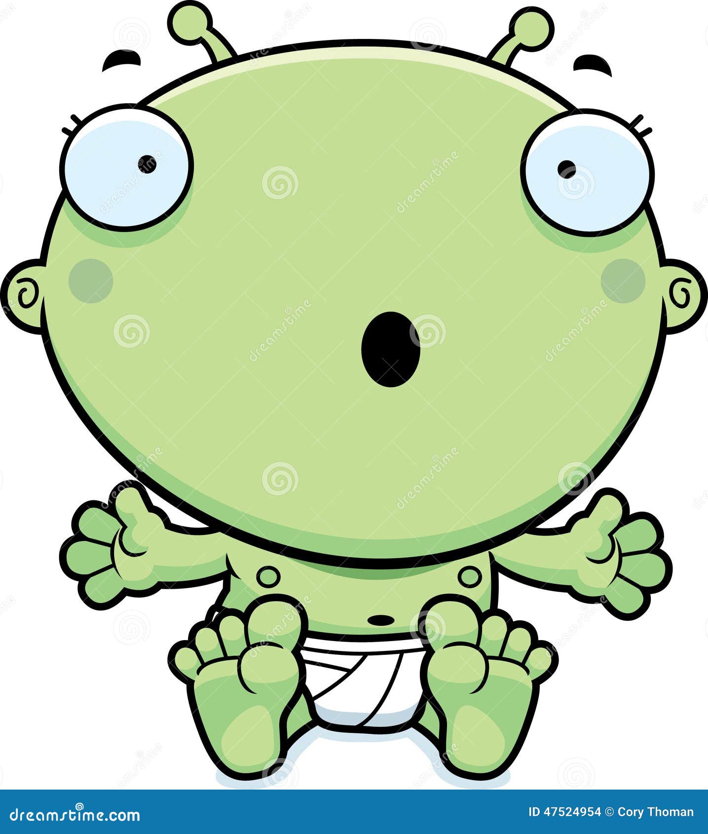 Cartoon Baby Alien Surprised Stock Vector - Illustration of infant ...