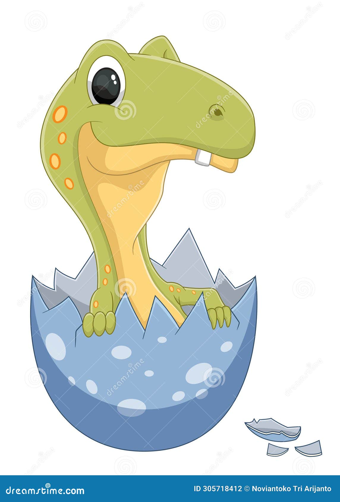 Cartoon Baby Arctognathus Dinosaur Hatching from Egg Stock Illustration ...