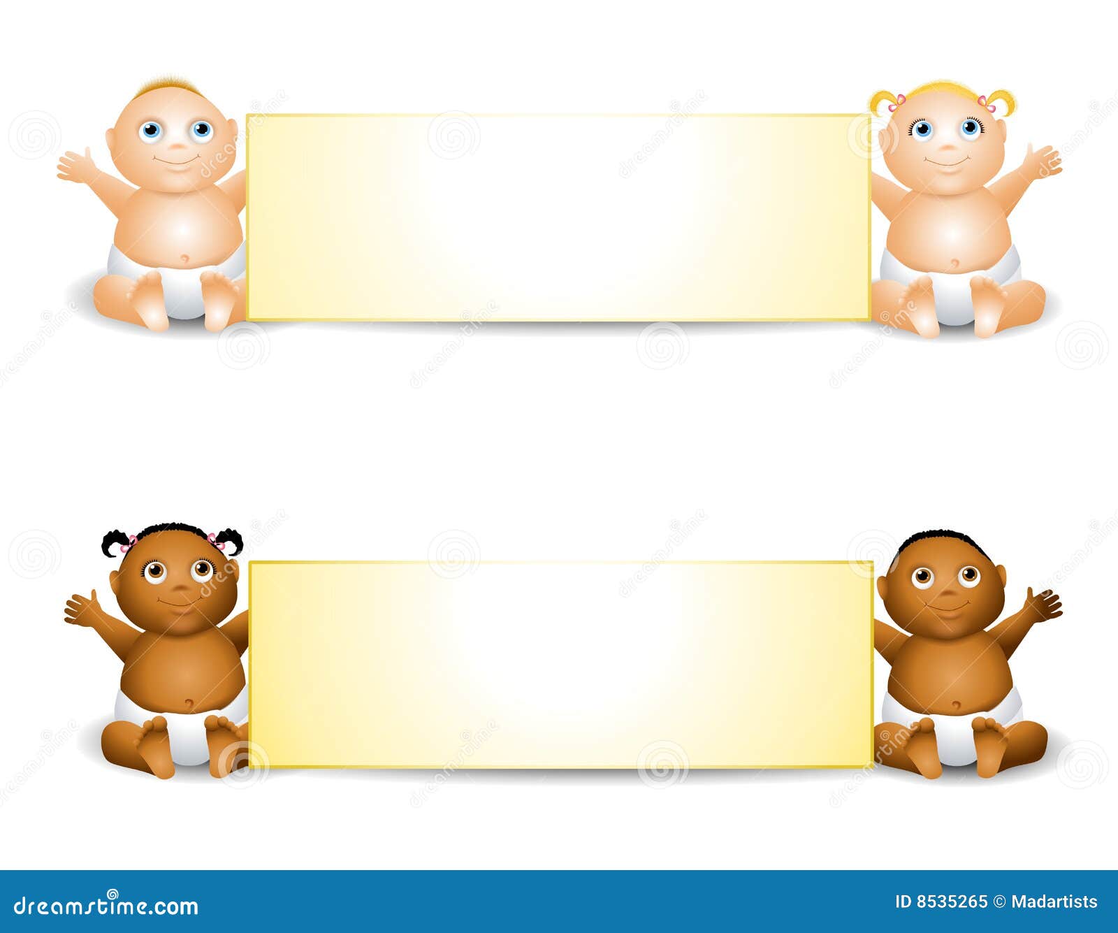 Cartoon Baby Banners stock illustration. Illustration of clip - 8535265