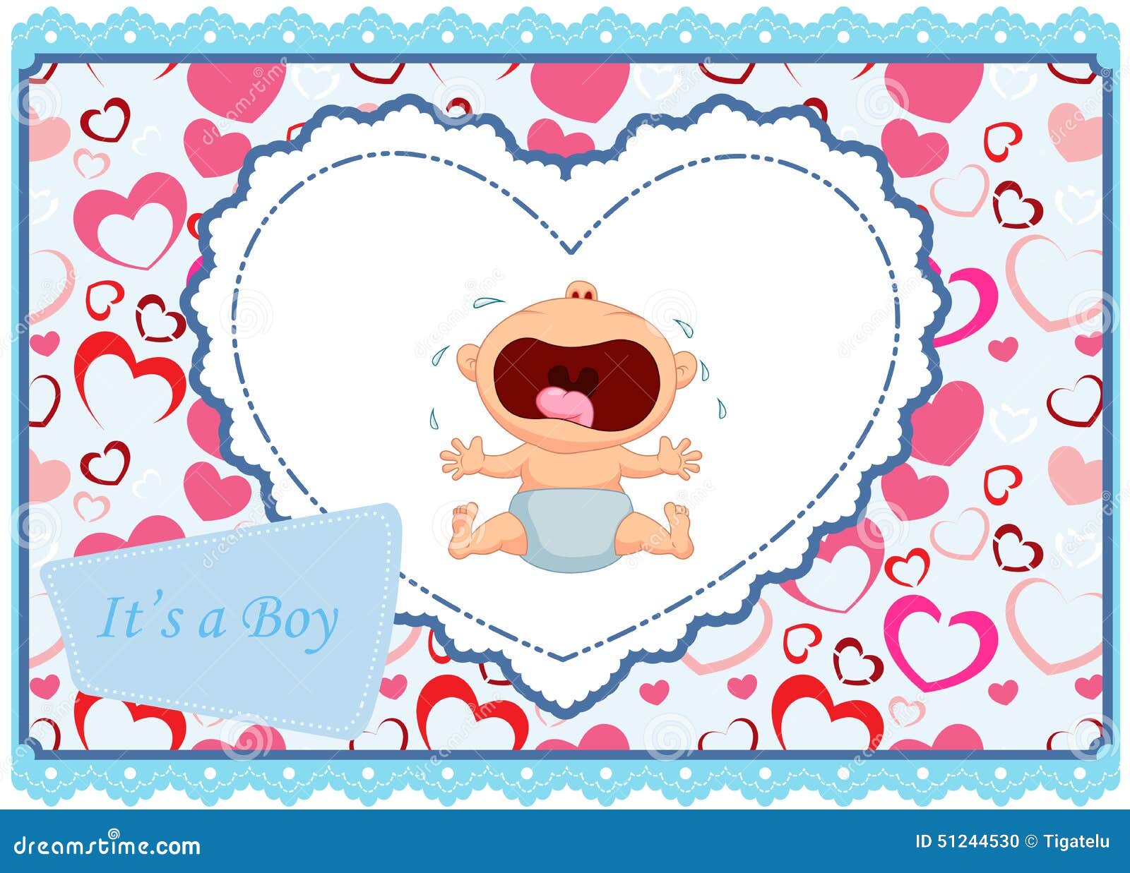 Cartoon Baby Boy Crying Card Vector Illustration | CartoonDealer.com ...
