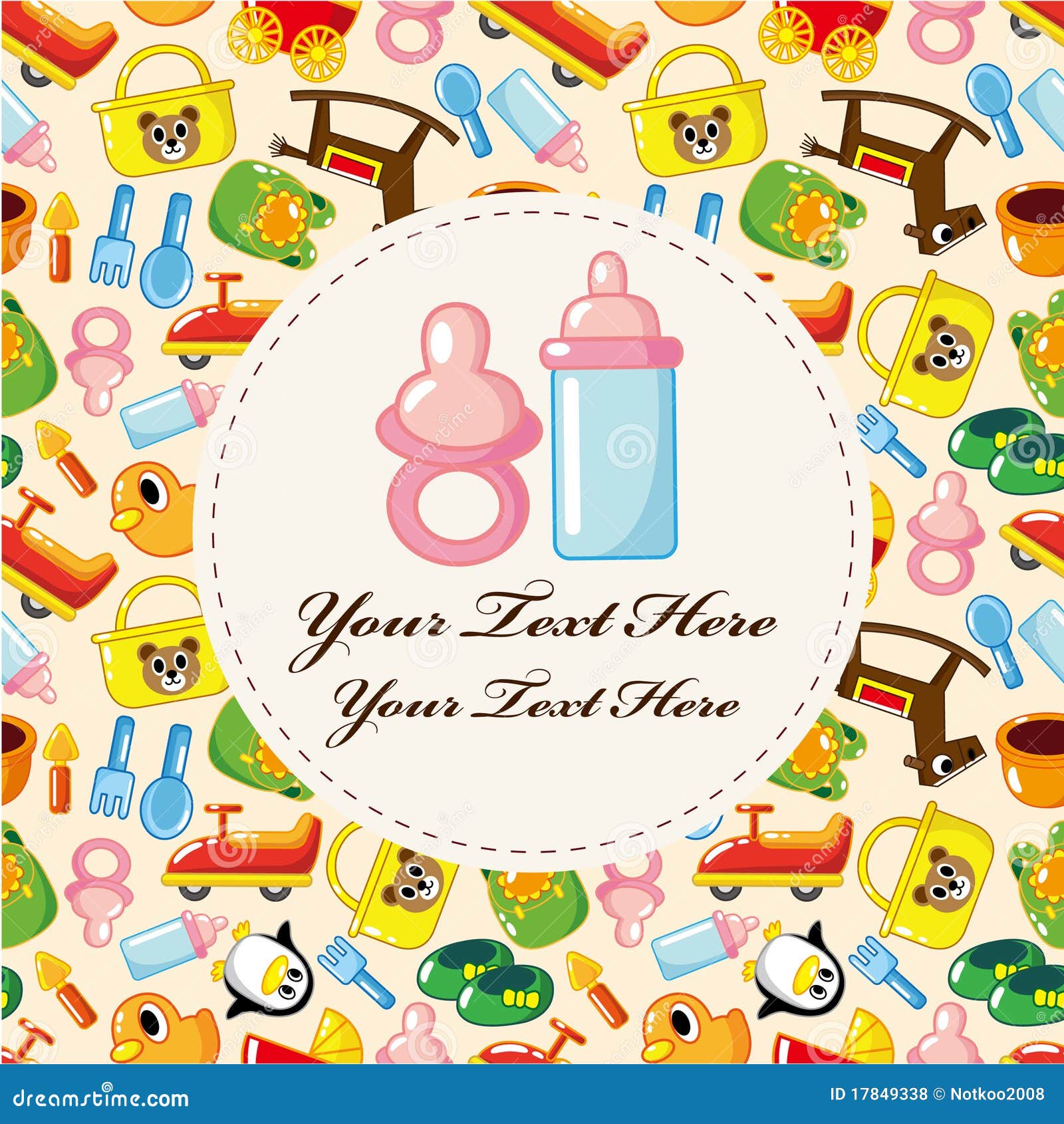 Cartoon baby card stock vector. Illustration of decor - 17849338