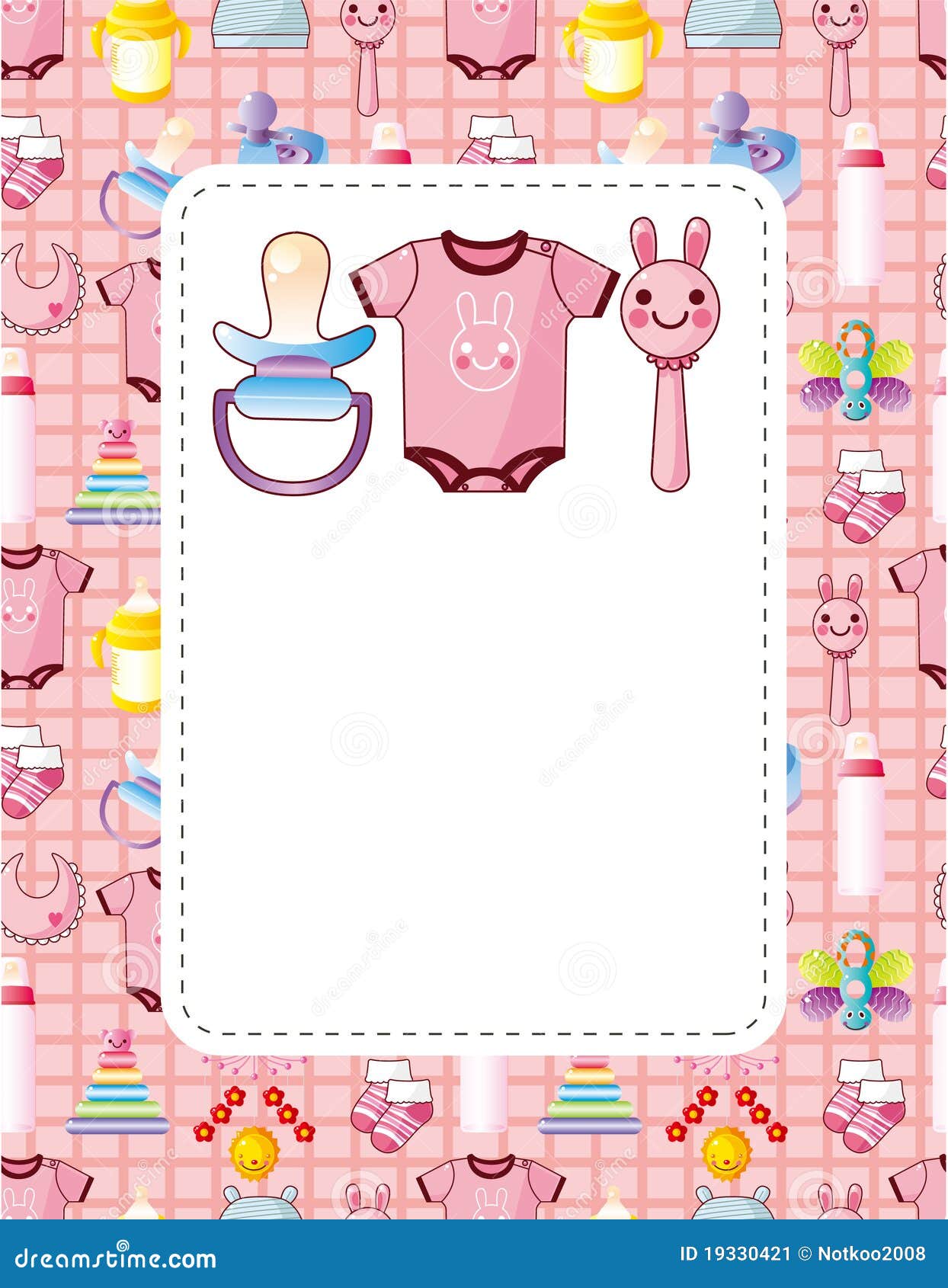 Cartoon baby card stock vector. Illustration of border - 19330421