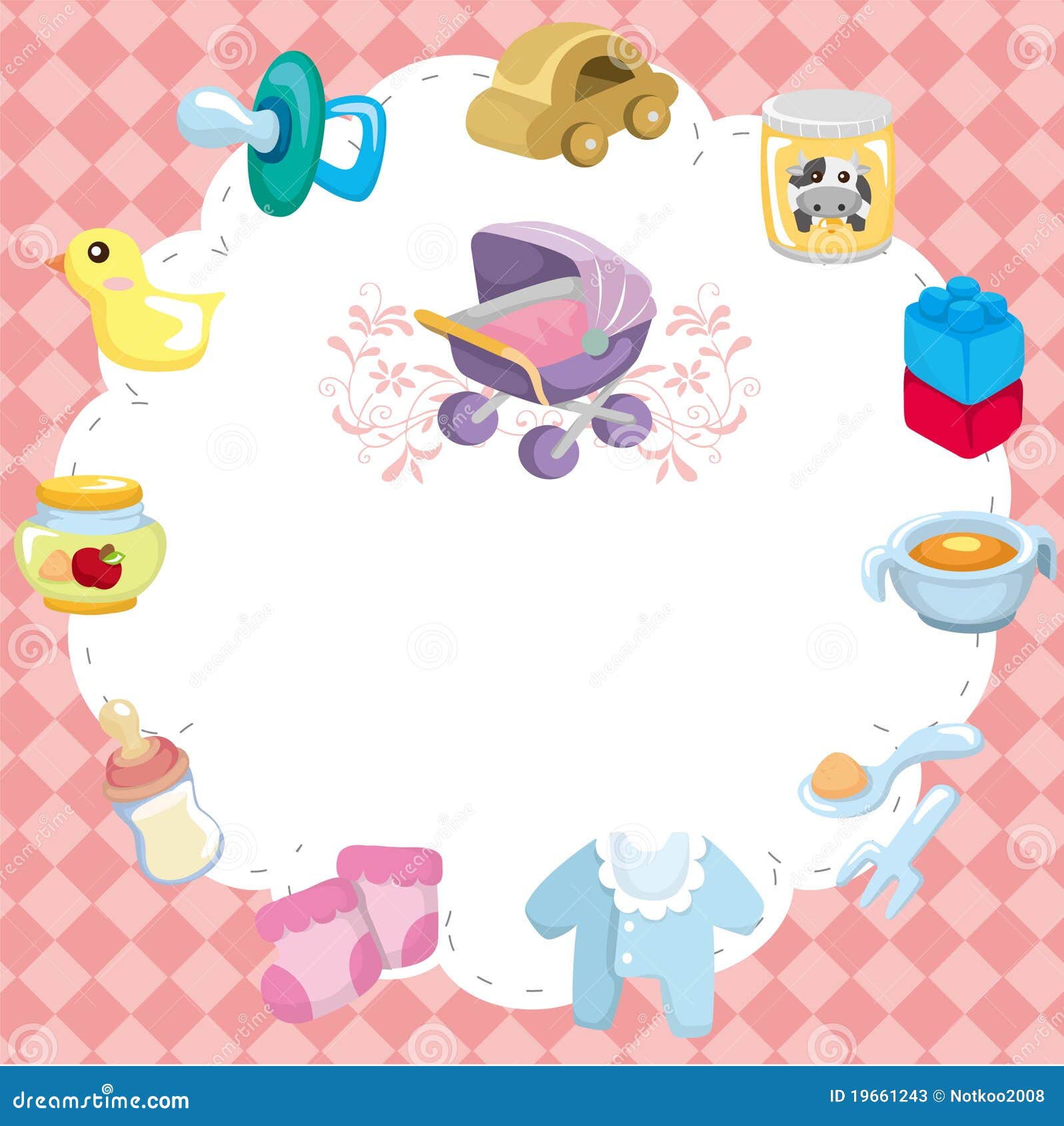 Cartoon baby card stock vector. Illustration of girl - 19661243