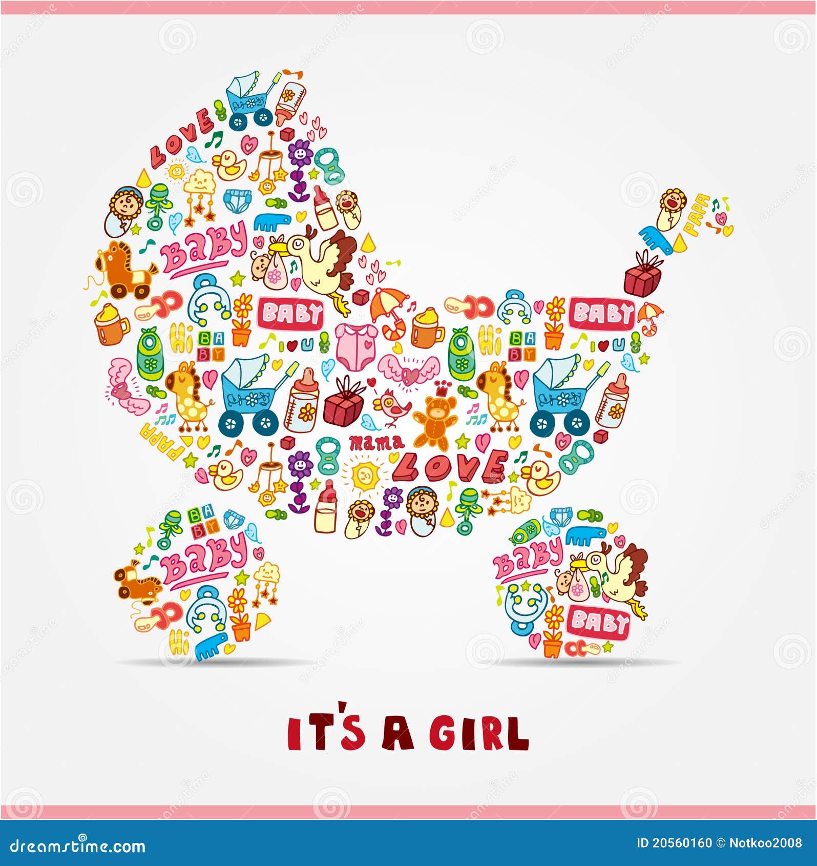 Cartoon baby card stock vector. Illustration of decorate - 20560160