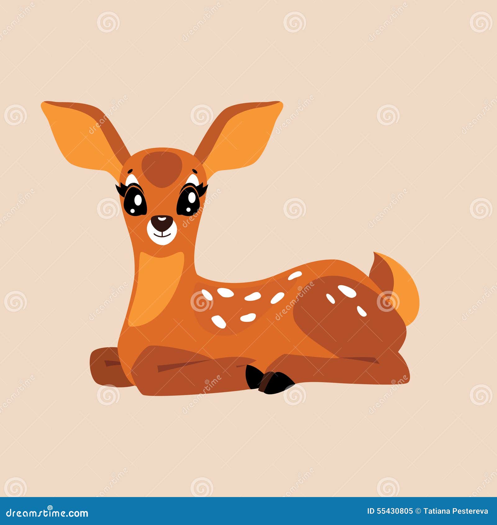 Cartoon baby deer stock vector. Illustration of pretty - 55430805