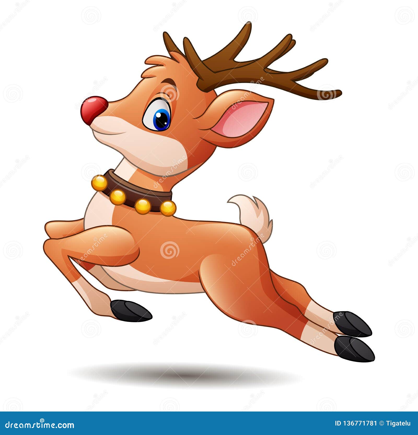 Cartoon baby deer jumping stock vector. Illustration of animal - 136771781