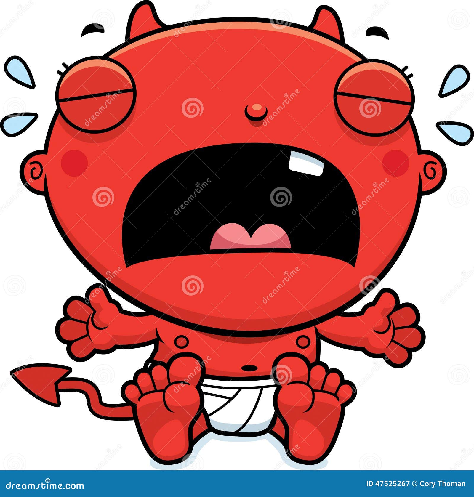 Cartoon Baby Devil Crying stock vector. Illustration of demon - 47525267