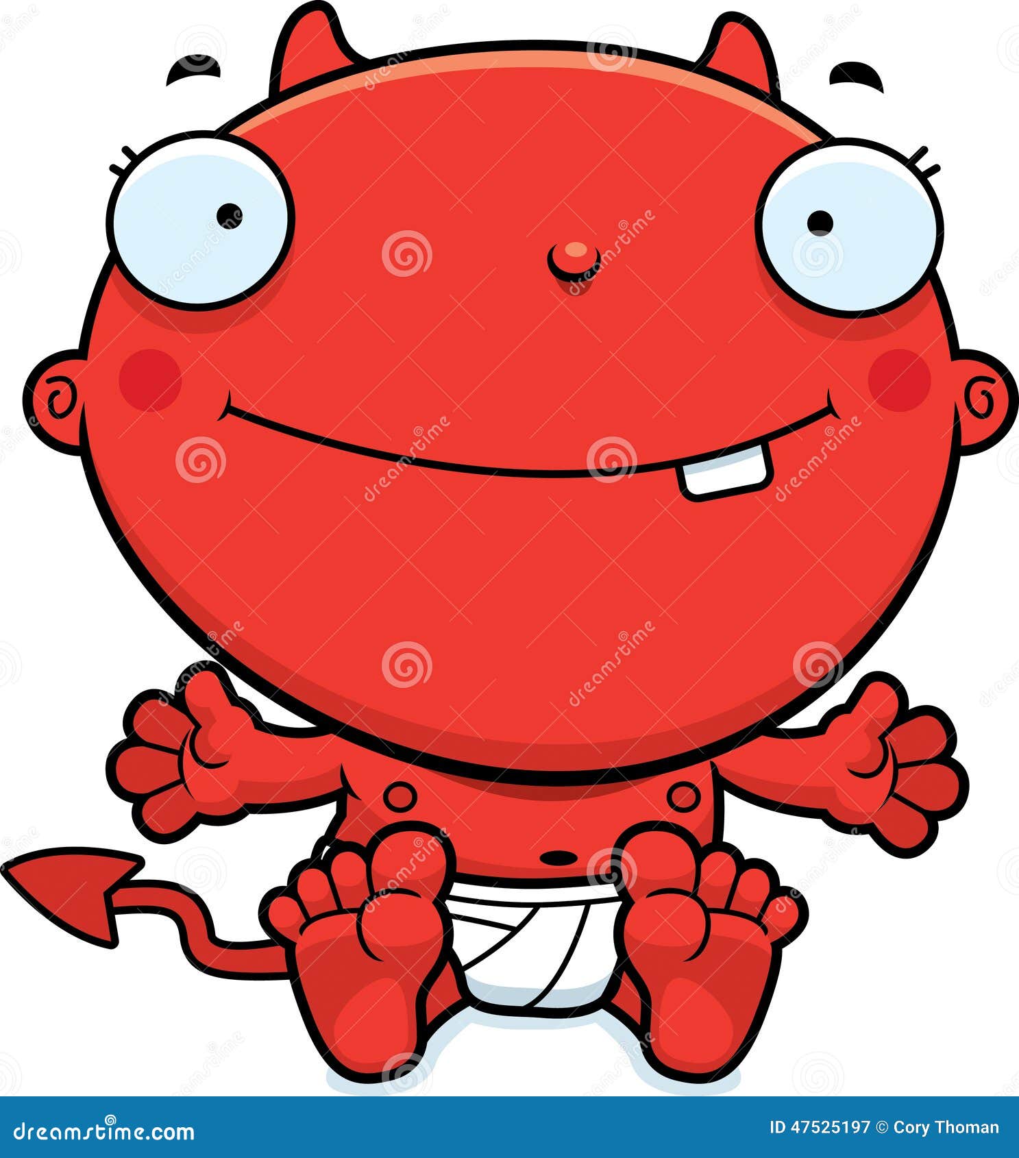 Cartoon Baby Devil Smiling stock vector. Illustration of sitting - 47525197