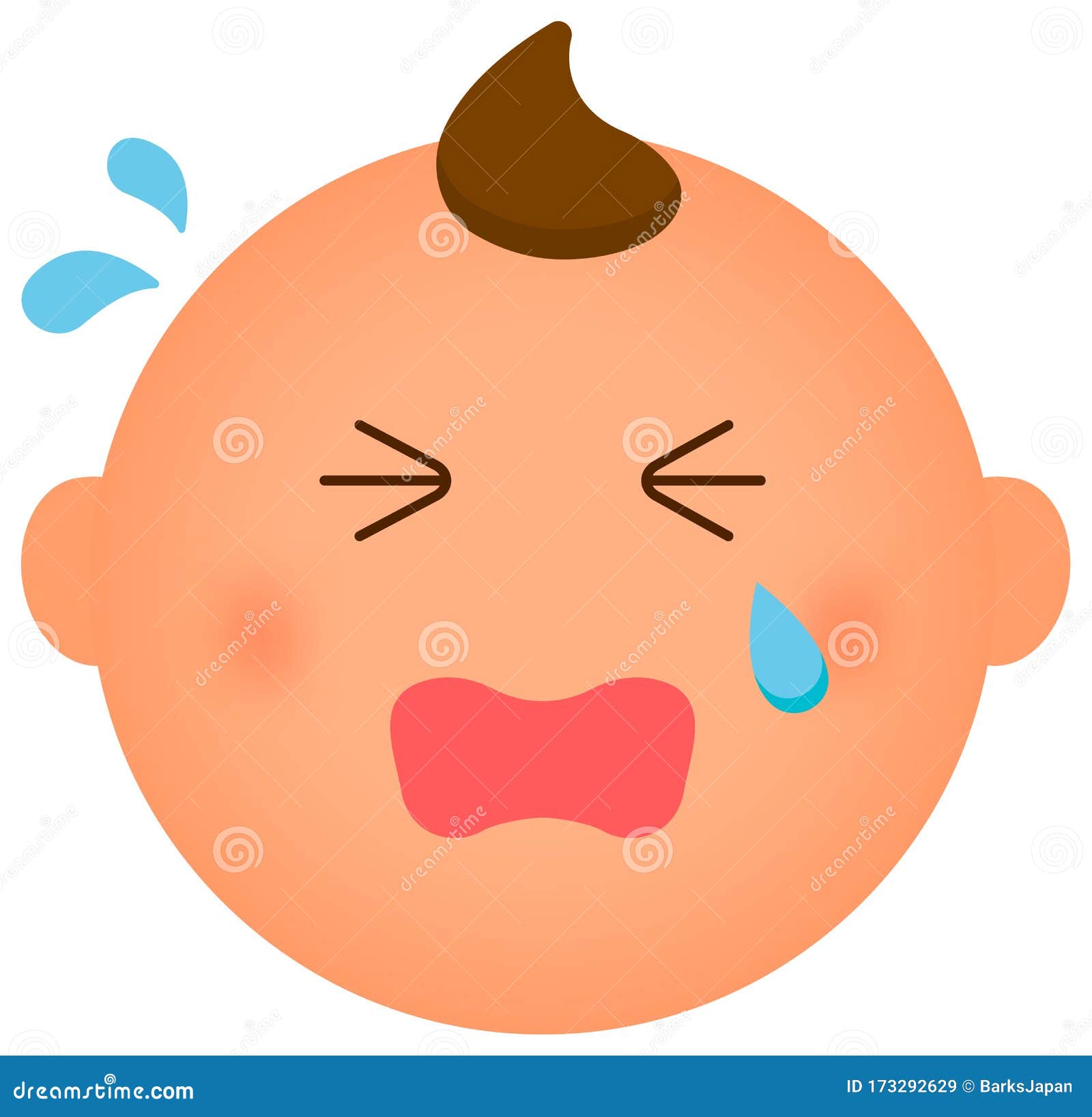 Cartoon Baby Face Emoticon Illustration / Crying Stock Vector ...