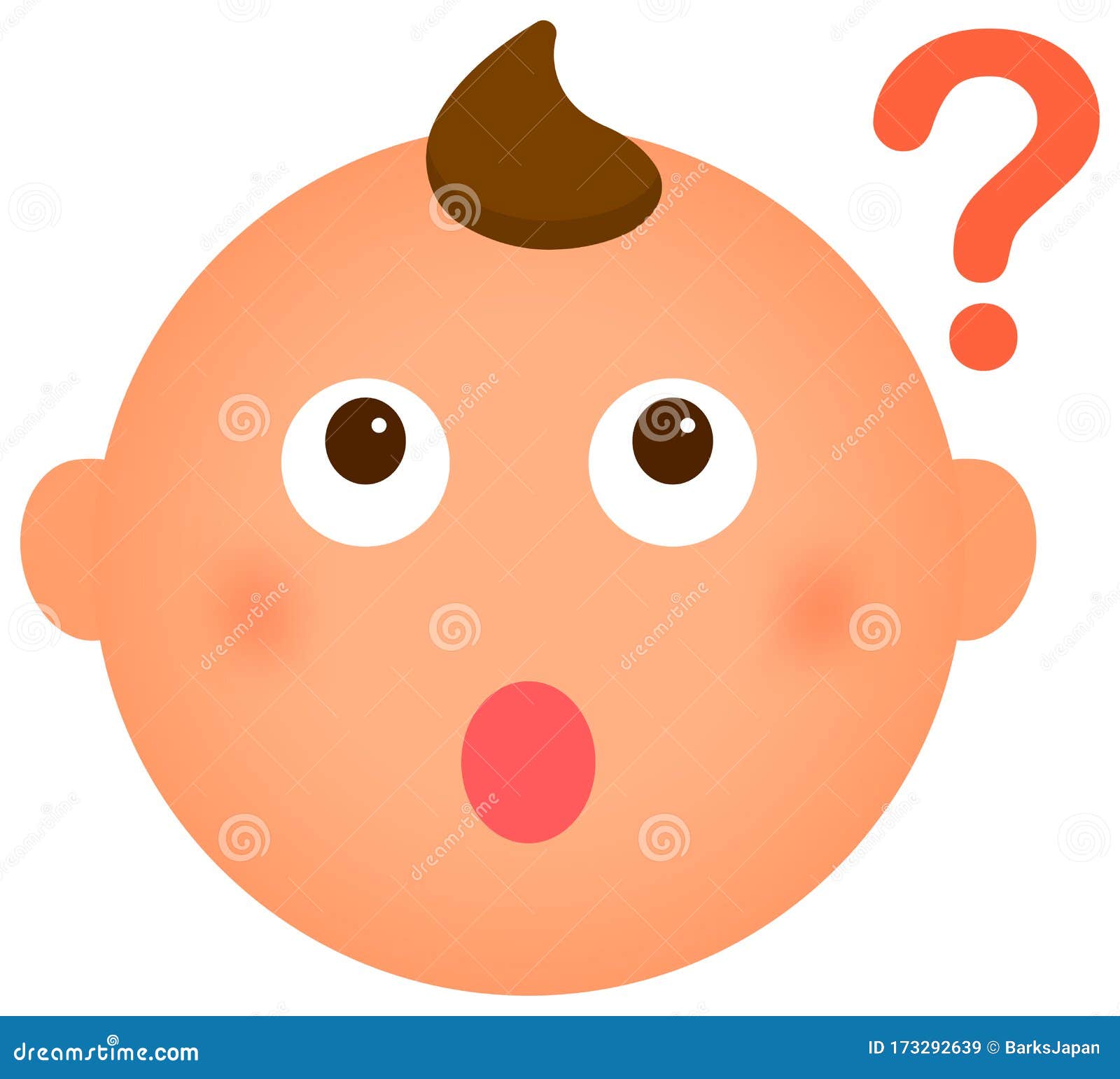 Cartoon Baby Face Emoticon Illustration / Question | CartoonDealer.com ...
