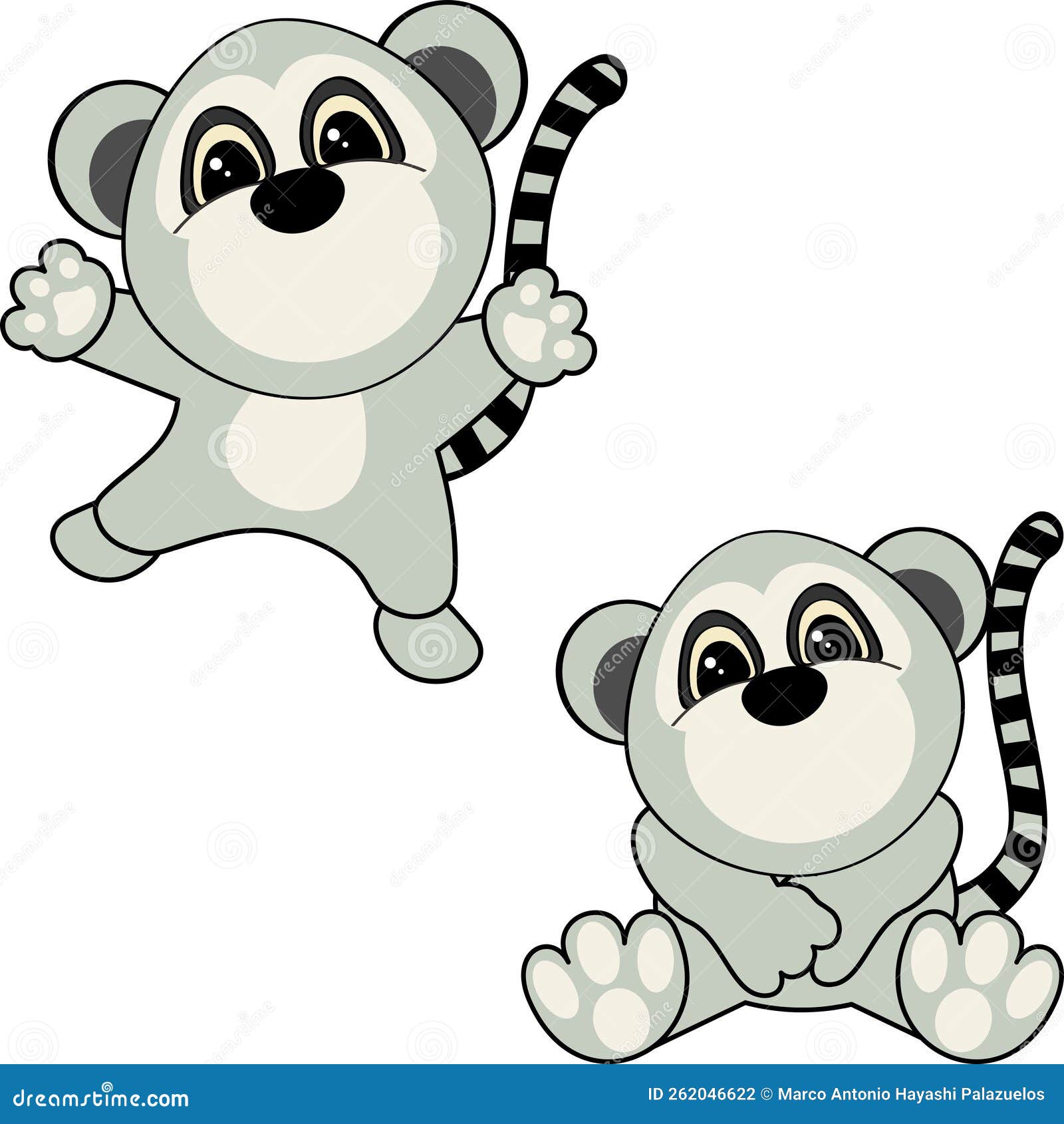 Cartoon Baby Lemur in Vector Format Stock Vector - Illustration of ...