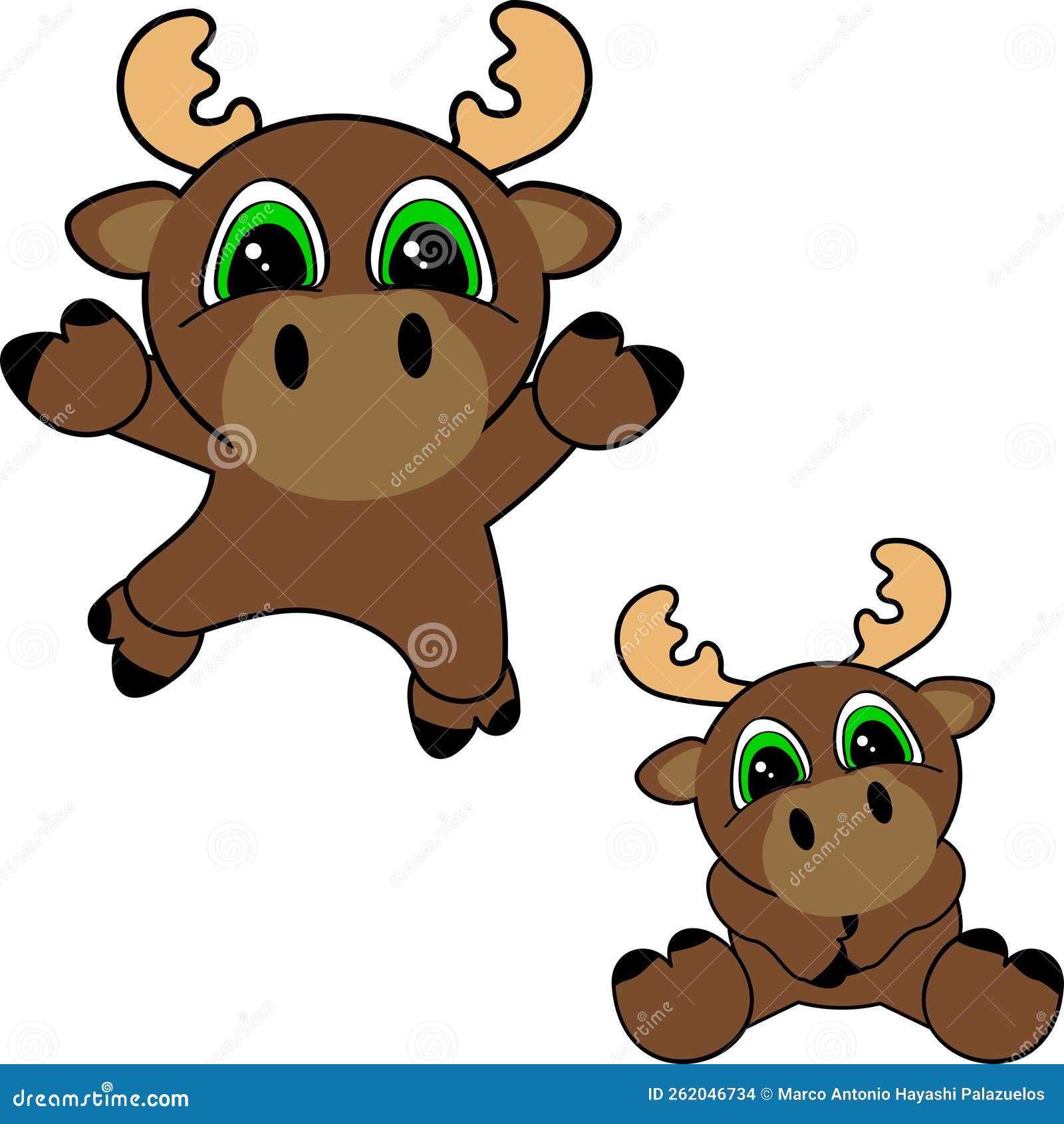 Cartoon Baby Moose in Vector Format Stock Vector - Illustration of baby ...