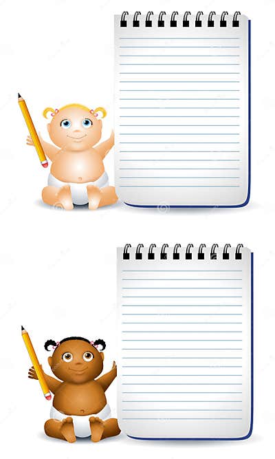Cartoon Baby Notepads stock illustration. Illustration of baby - 7360079
