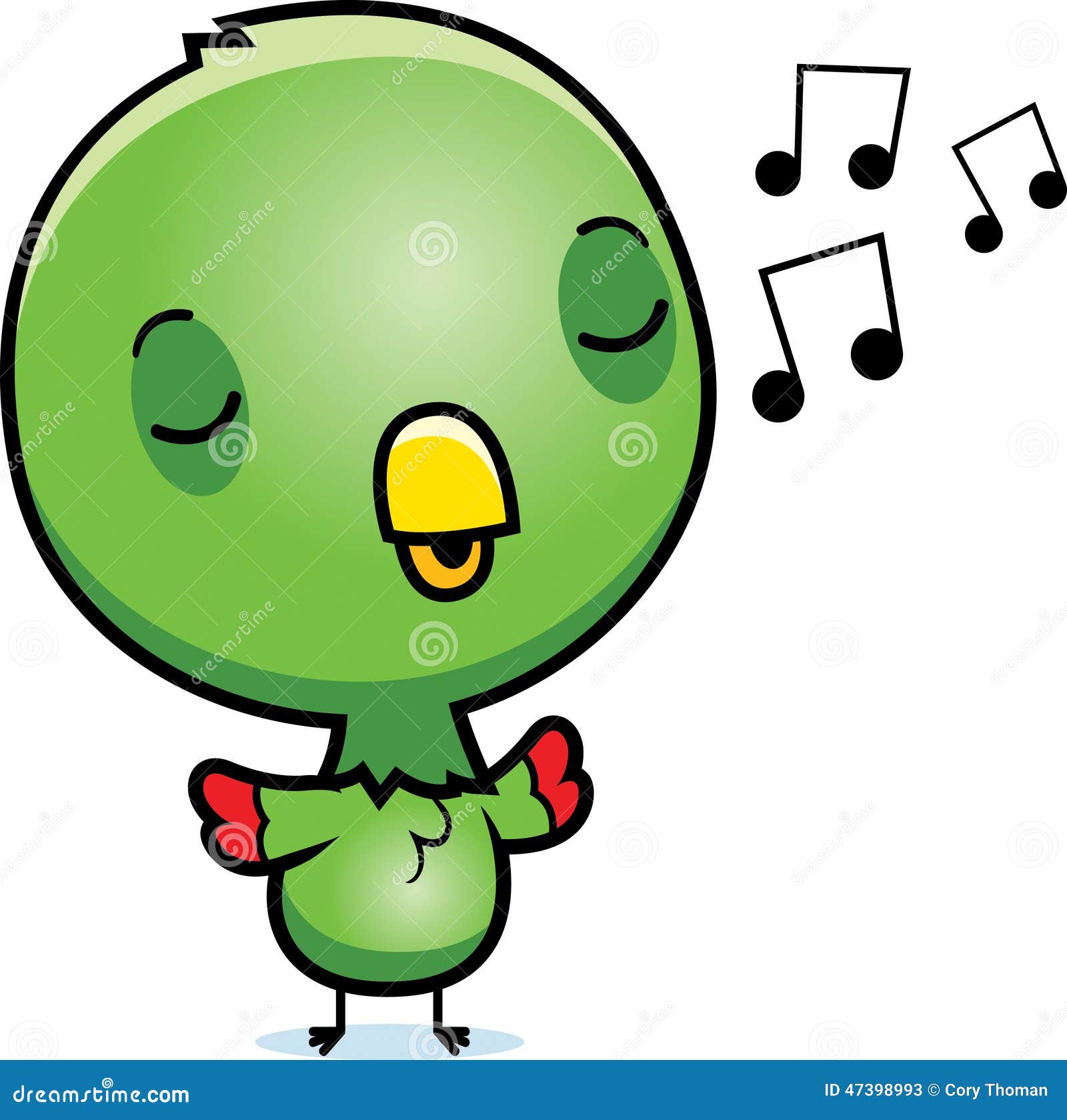Cartoon Baby Parrot Singing Stock Vector - Illustration of graphic ...