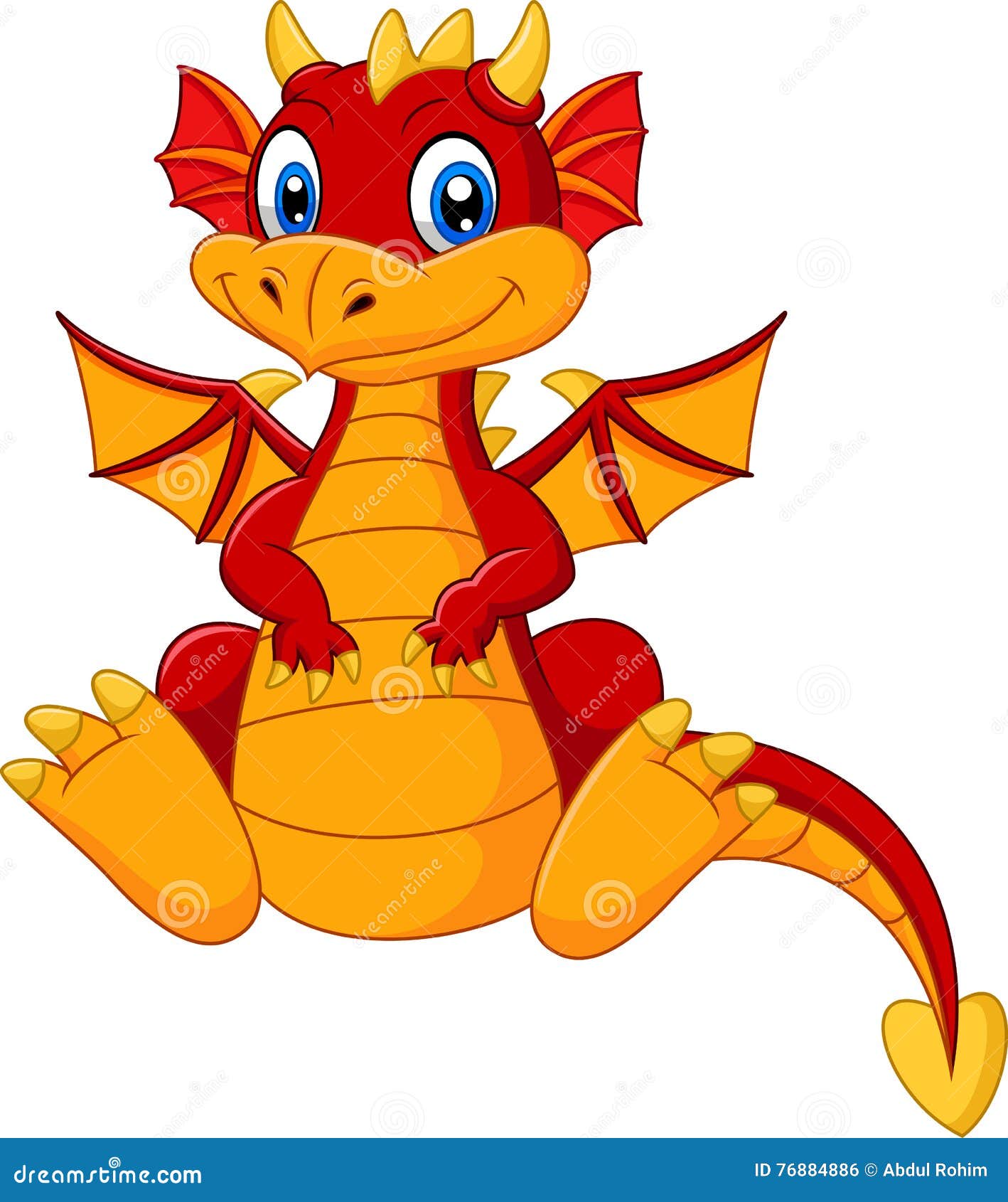 Cartoon baby red dragon stock vector. Illustration of baby - 76884886