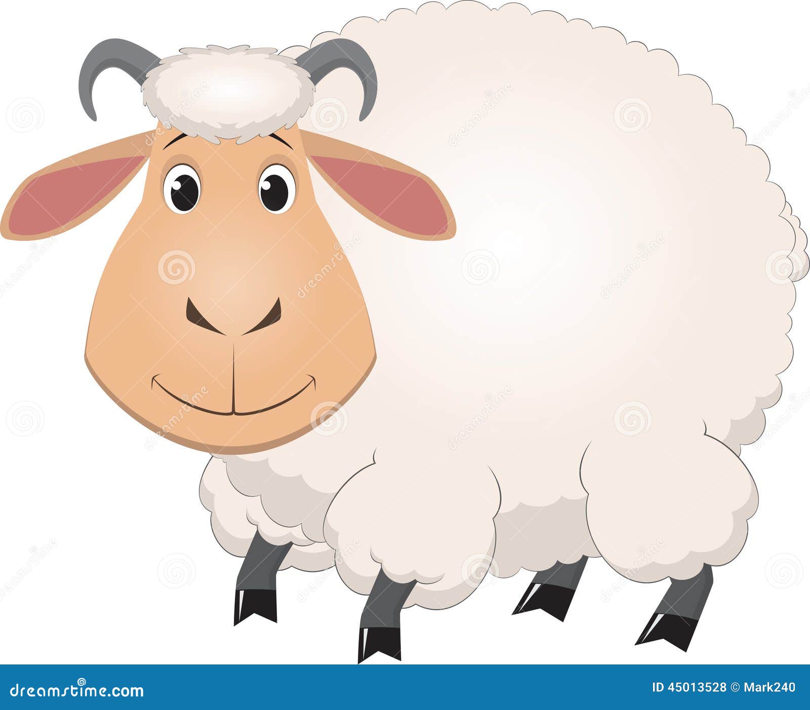 Cartoon baby sheep stock vector. Illustration of small - 45013528