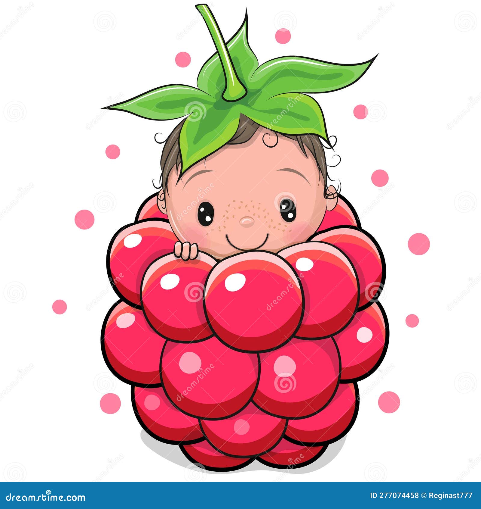 Cartoon Baby is Sitting Inside a Raspberry Stock Vector - Illustration ...
