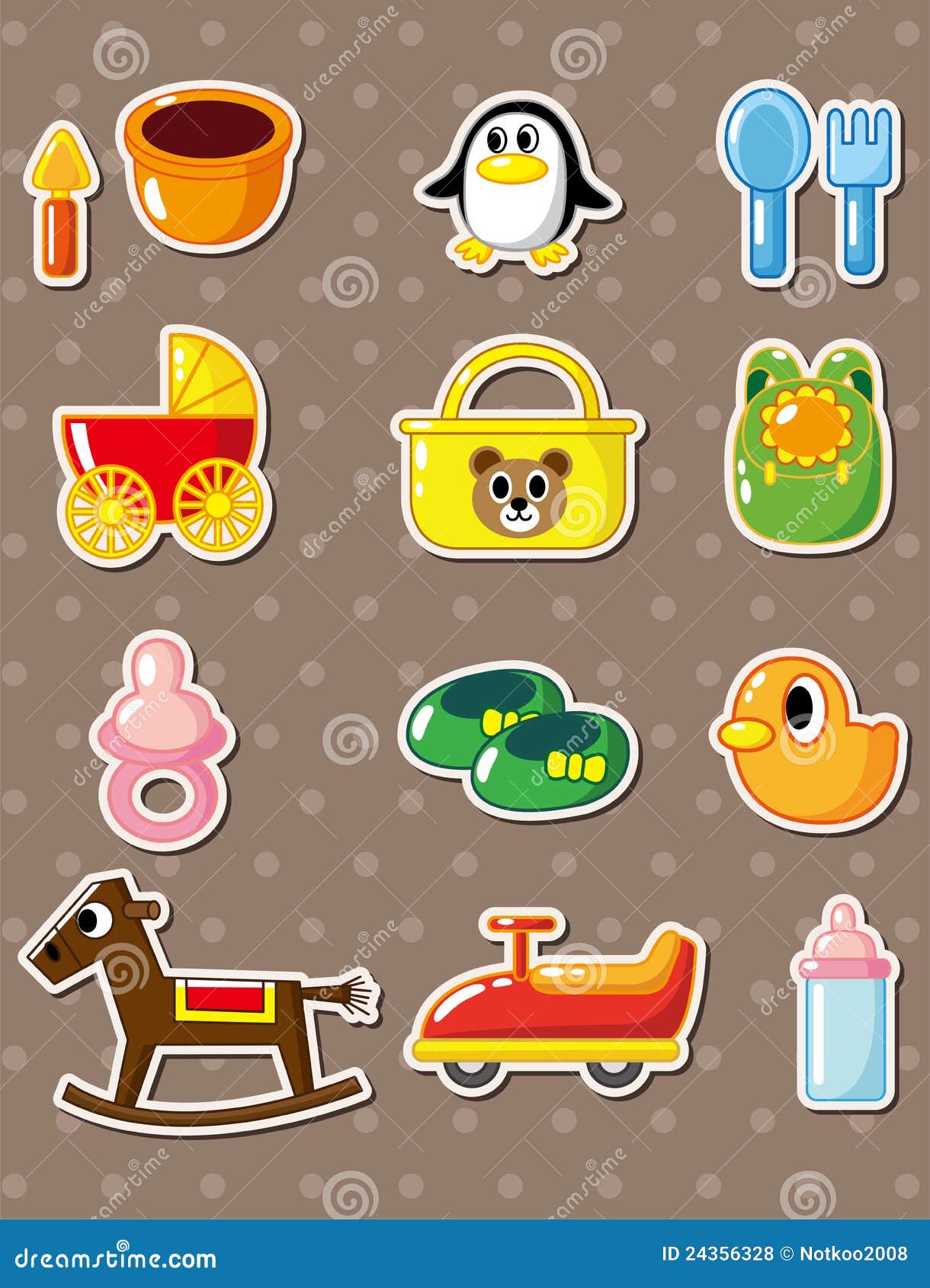 Cartoon baby stickers stock vector. Illustration of gloves - 24356328