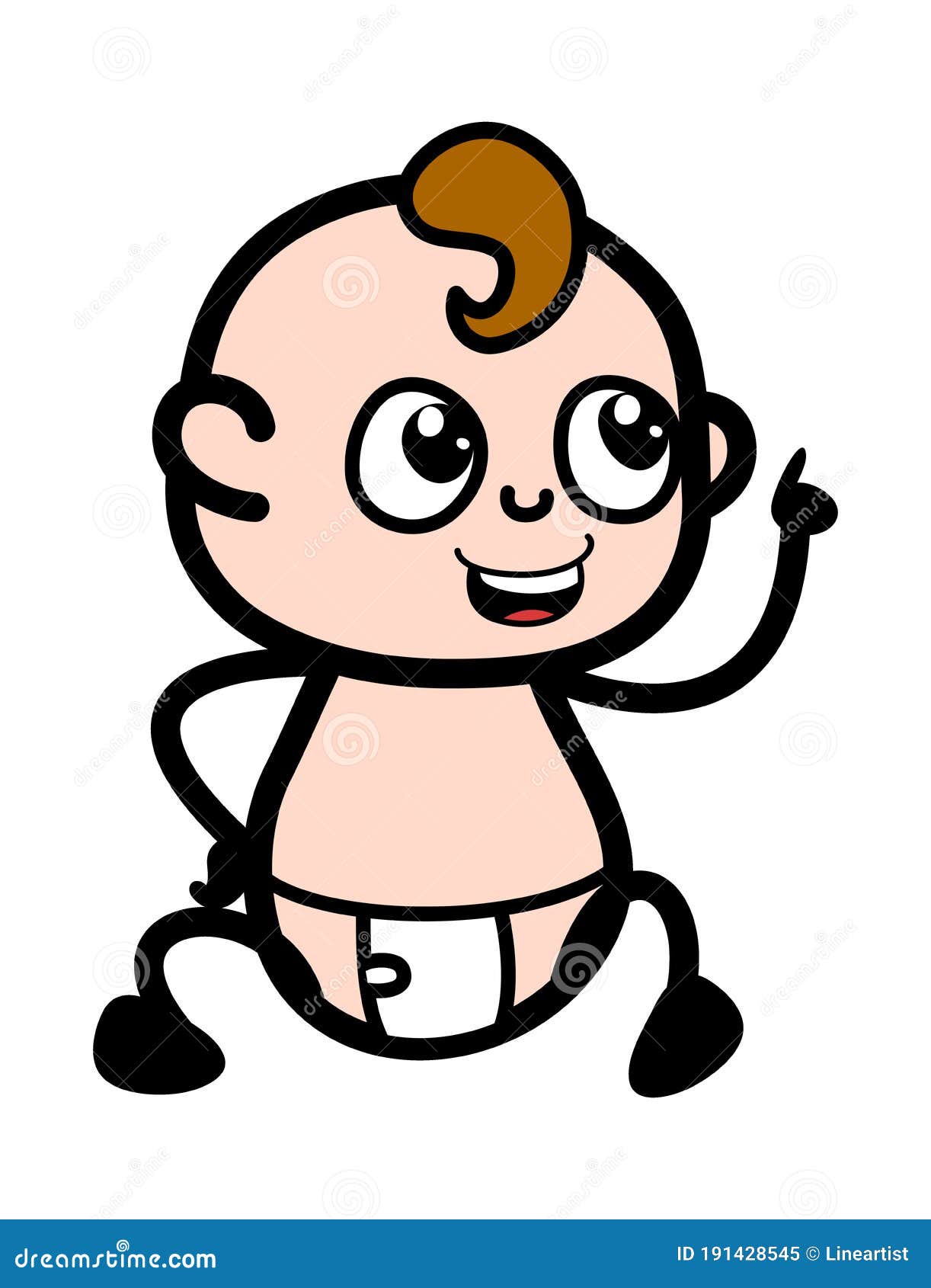 Cartoon Baby Talking Happy stock illustration. Illustration of smile ...