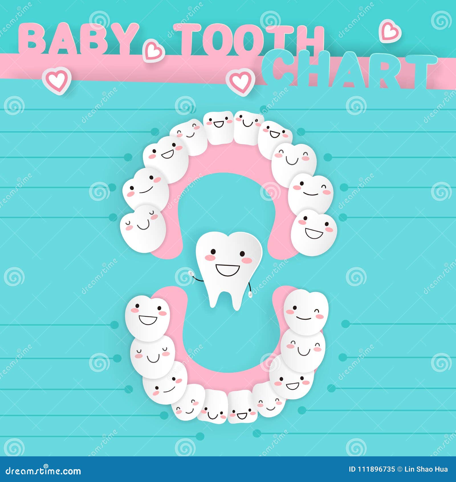 Cartoon baby tooth stock vector. Illustration of health - 111896735