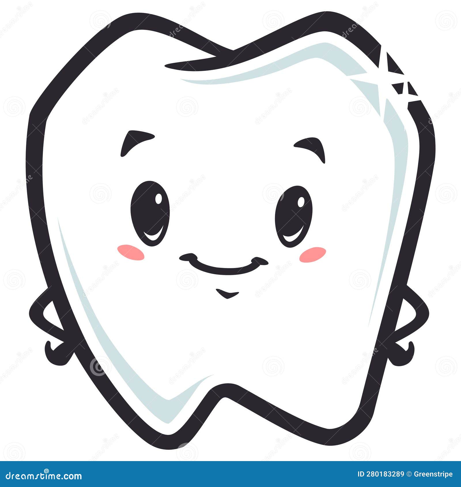 Cartoon Baby Tooth stock vector. Illustration of character - 280183289